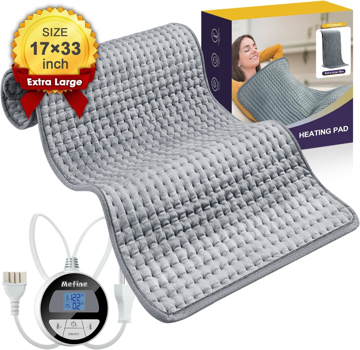 Amazon.com: Heating Pad for Back Pain Relief, 17"x 33" Extra Large ...