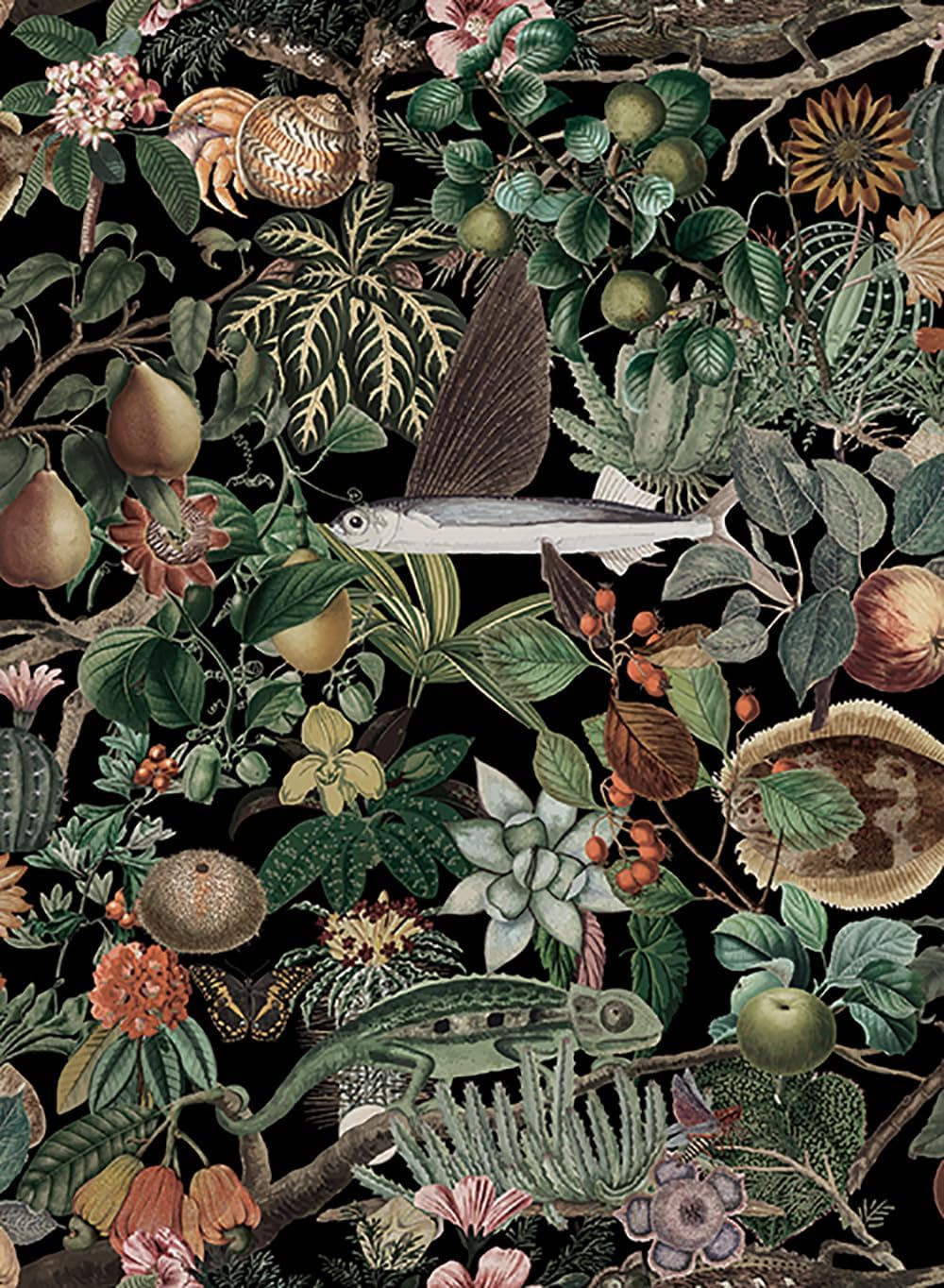 RANRAN Vintage Floral Peel and Stick Wallpaper Plant Flower Vinyl Self ...