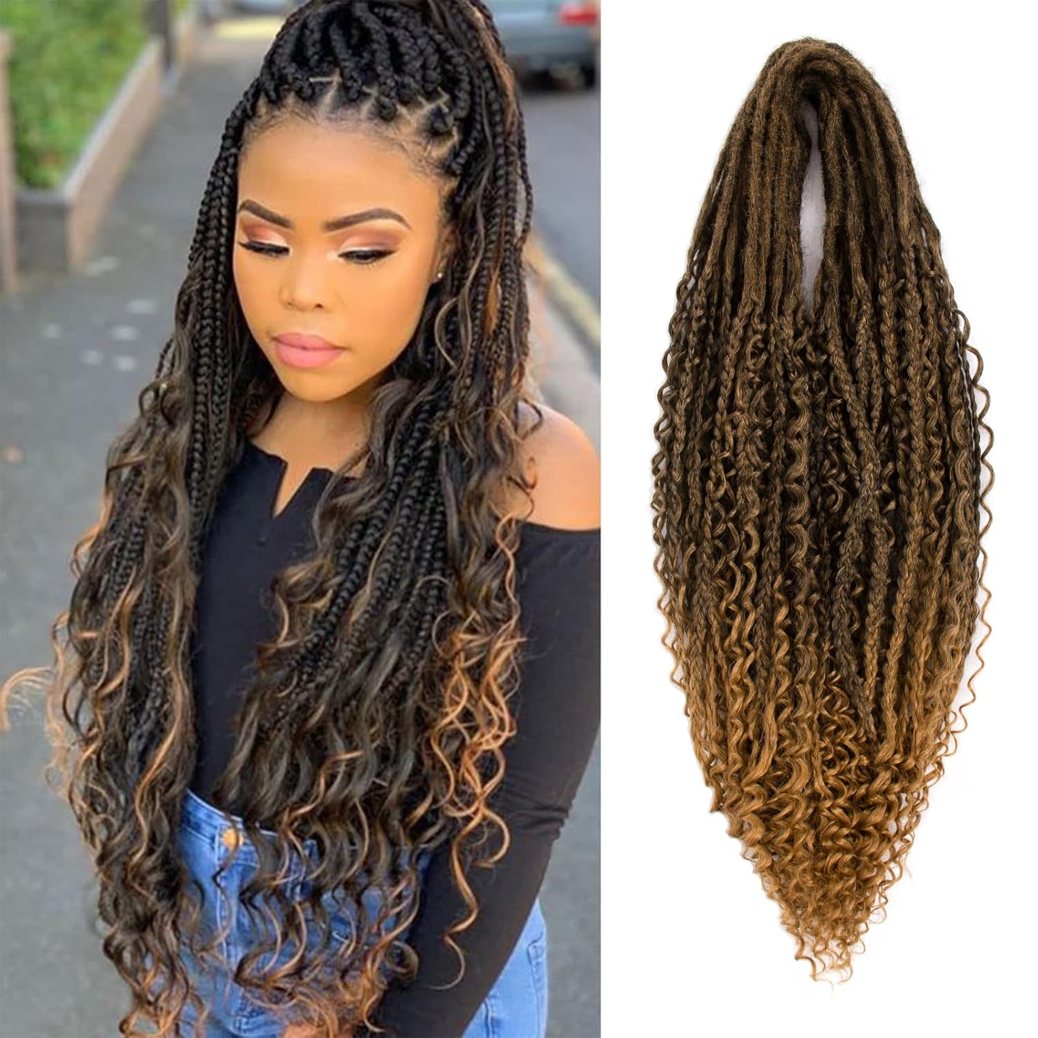 Amazon.com : Synthetic Boho Box Double Ended Dreadlock Extensions with ...