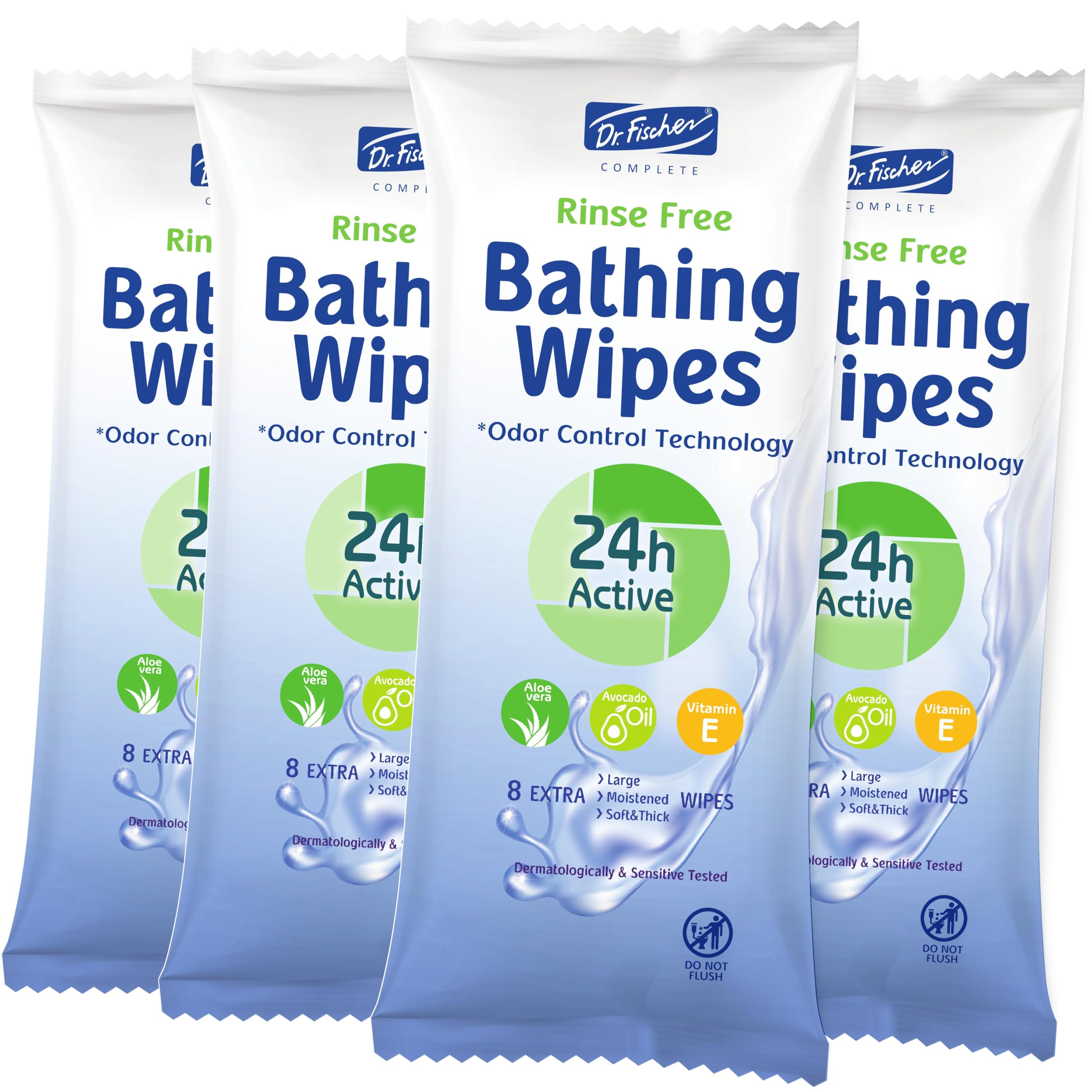 Amazon.com: Dr. Fischer Rinse Free Bathing Wipes - XL Personal Cleaning ...