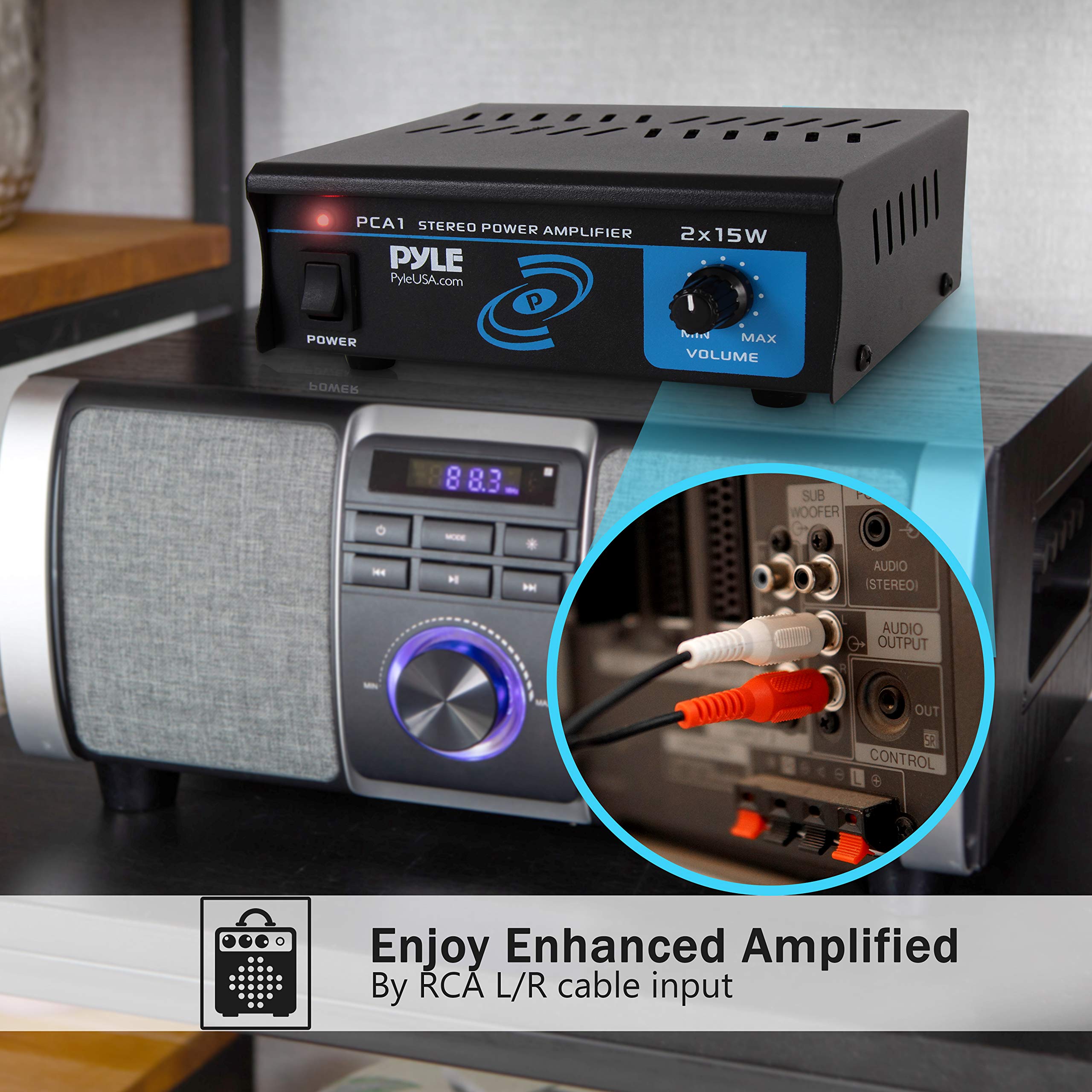 Buy Pyle PCA1.5 2x15 Watt Stereo Power Amplifier - Compact Mini 2 ...