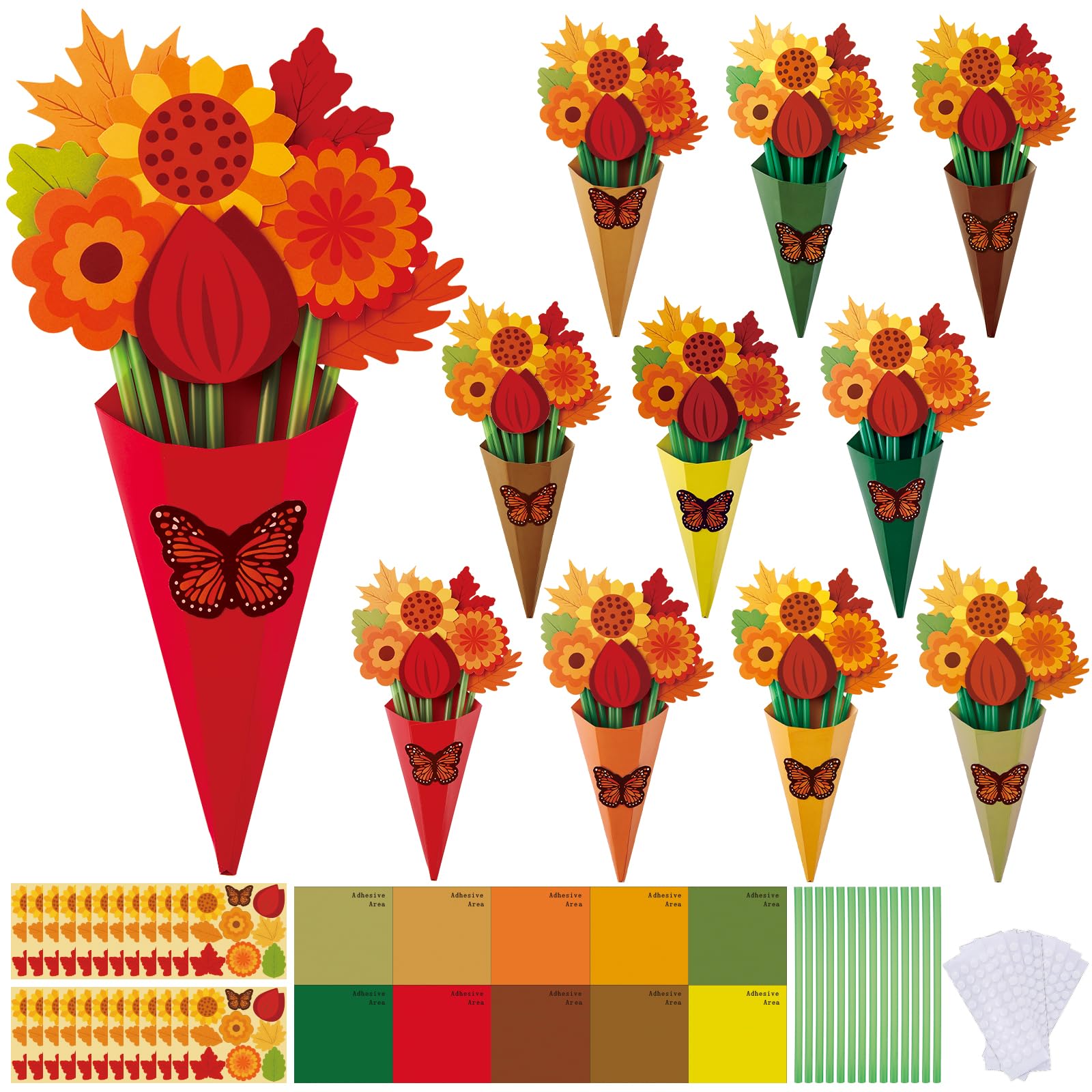 Flower Bouquet Craft Kit,24Pcs Mother's Day Flower Bouquet Craft For ...