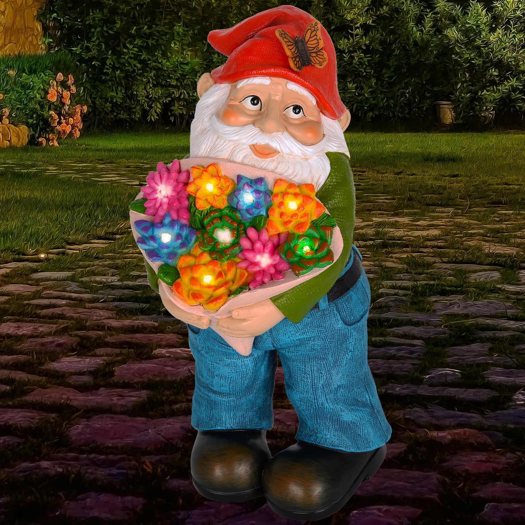 Amazon.com: Mood Lab Garden Gnome - Funny Hippie Gnome Figurine - 9.25 ...