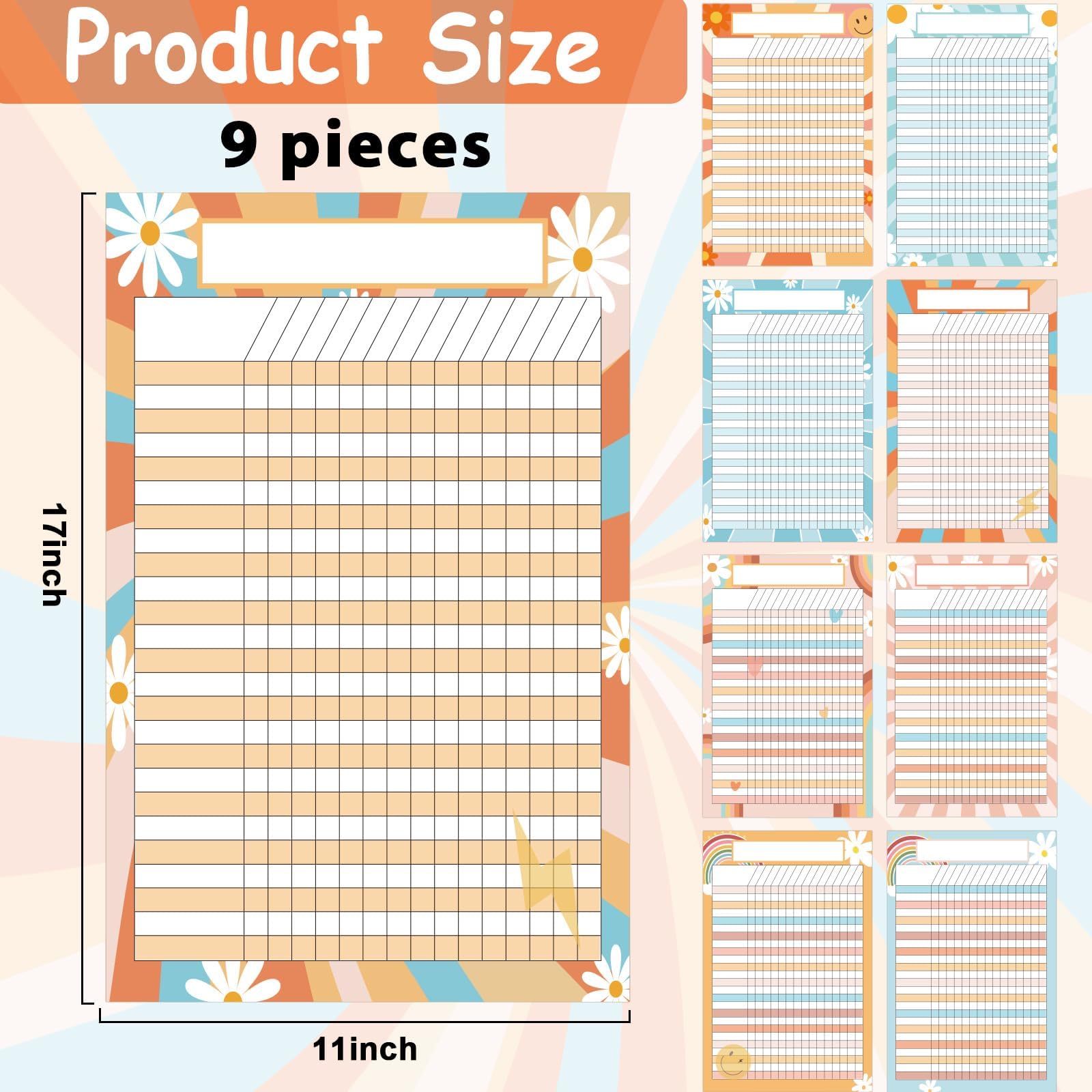 Snapklik.com : 9 PCS Retro Groovy Classroom Charts Boho Classroom ...