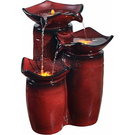 Amazon.com : Smart Solar 23931R01 Ceramic Solar Cascading Fountain ...