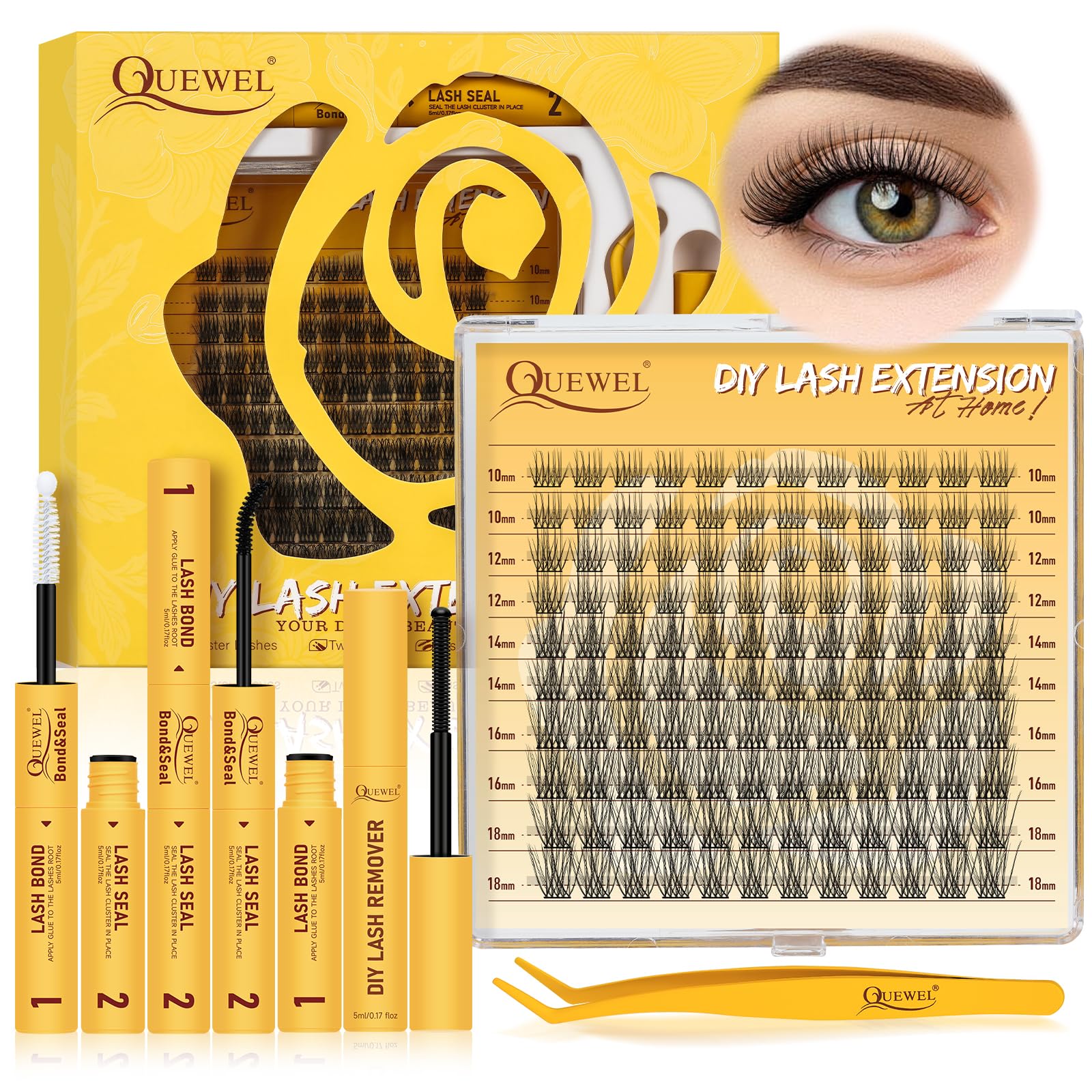 Snapklik.com : QUEWEL DIY Lash Extension Kit, Natural Lash Clusters Kit ...
