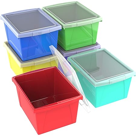 Amazon.com : Storex Small Cubby Bins – Plastic Storage Containers for ...