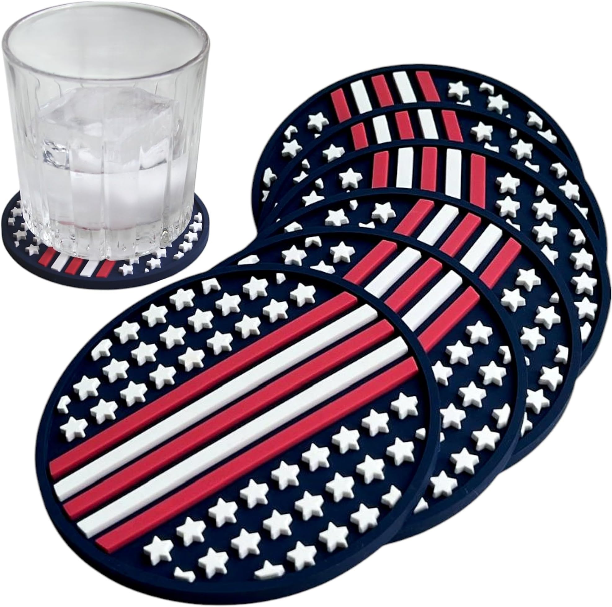 Amazon.com | Rogue River Tactical Patriotic USA Flag Drink Coaster Set ...