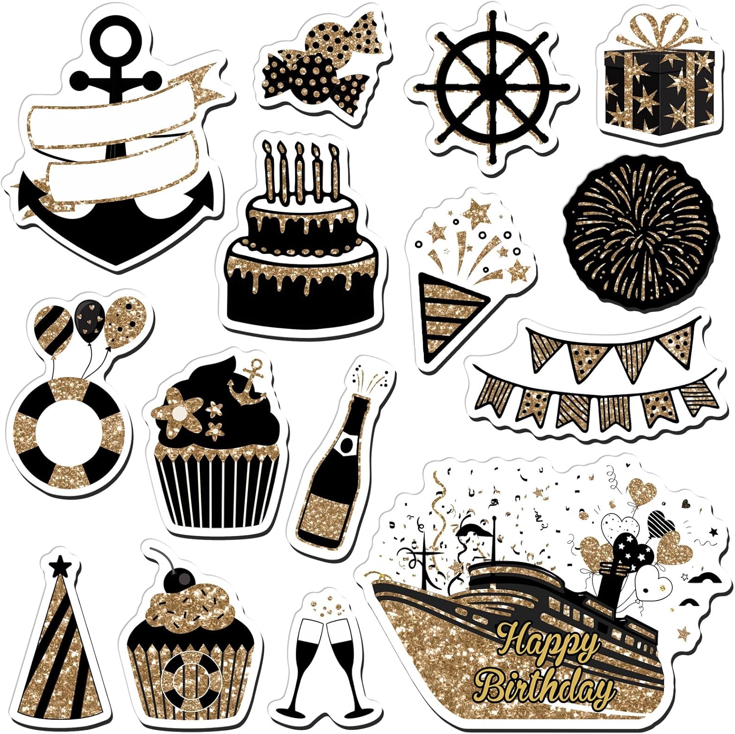 Amazon.com: LEIFIDE 15 Pcs Cruise Door Magnets Happy Birthday Cruise Ship Door Decorations Car ...