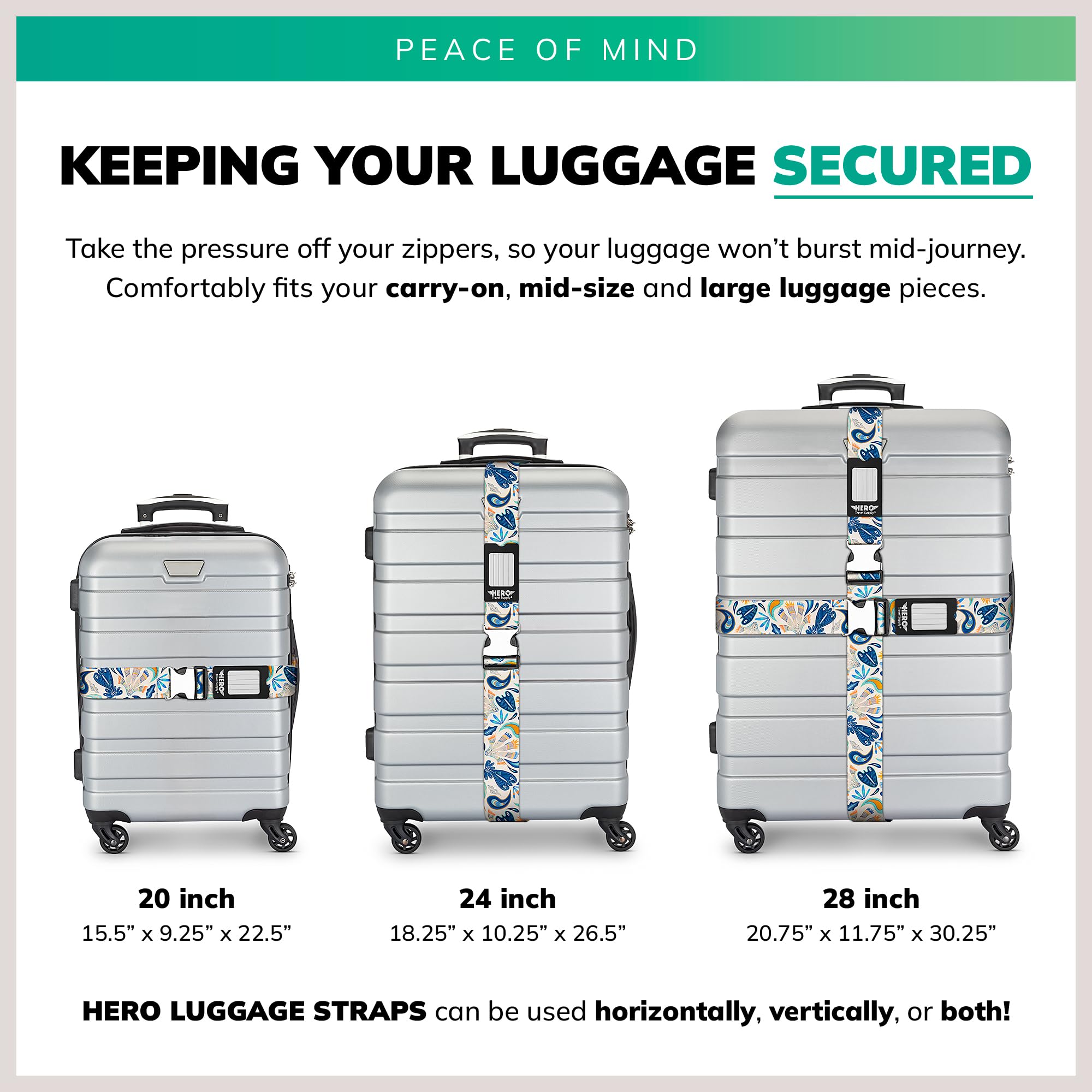Snapklik.com : Hero Luggage Straps For Suitcases And Carry-On (2-Pack ...