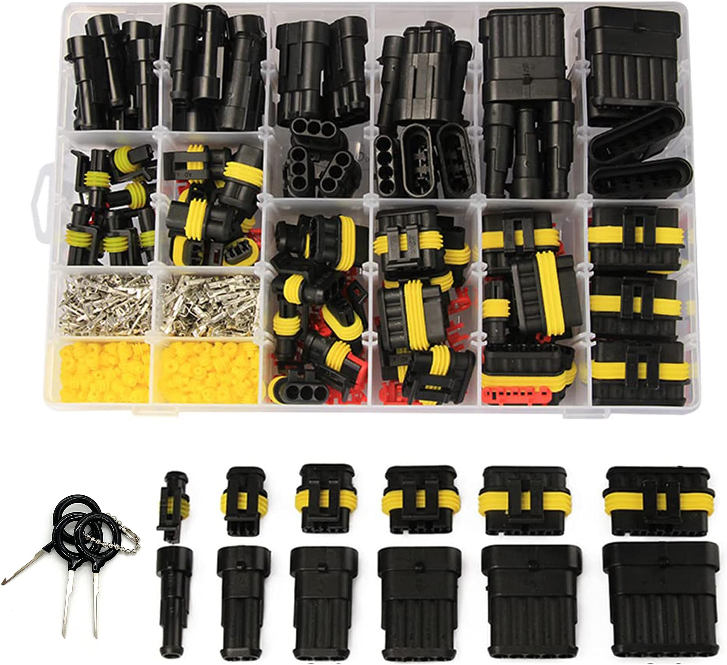 Amliber 708Pcs 43 Kits Waterproof Automotive Electrical Connector ...