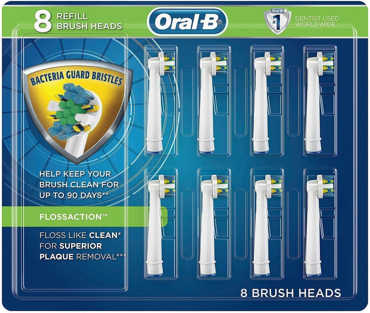 Amazon.com : Oral-B - Floss Action Replacement Brush Heads,8 Pieces ...