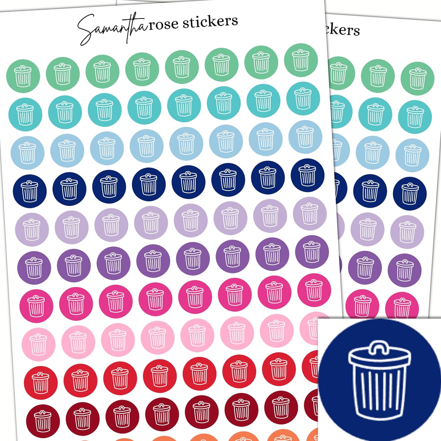 Amazon.com: Trash Can Icon Stickers, Garbage Day, Household Chores ...