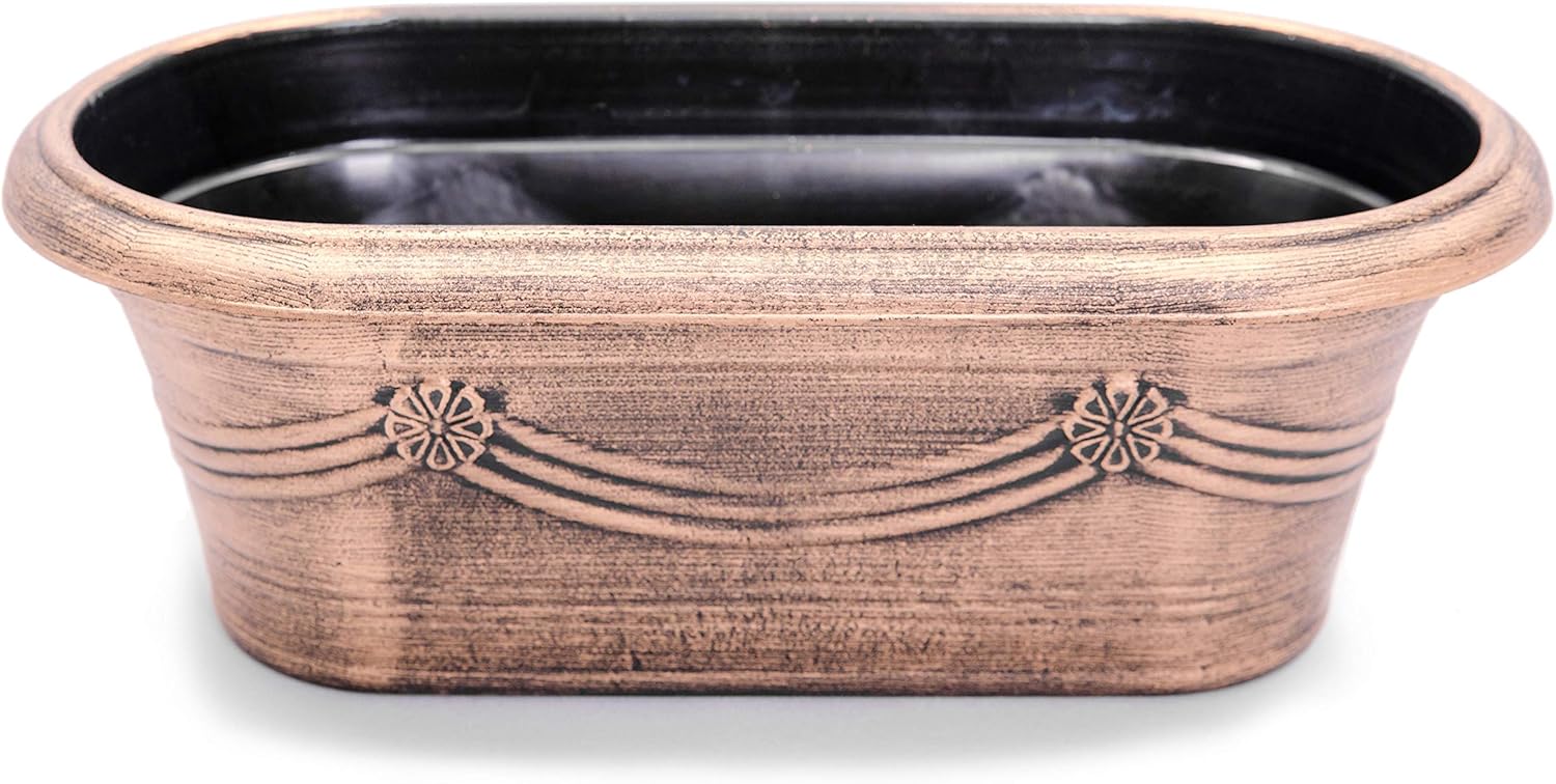 Amazon.com: Galvanized Rustic Metal Look Rectangle Plastic Planter ...