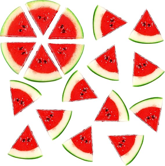 Amazon.com: MTLEE 18 Pieces Fake Watermelon Slices Mini Fake Watermelon ...
