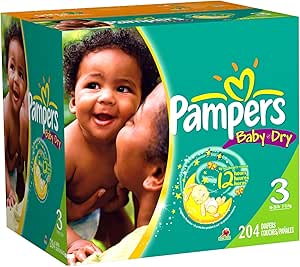 Pampers Baby Dry Diapers Economy Plus Pack, Size 3, 204 Count : Amazon ...