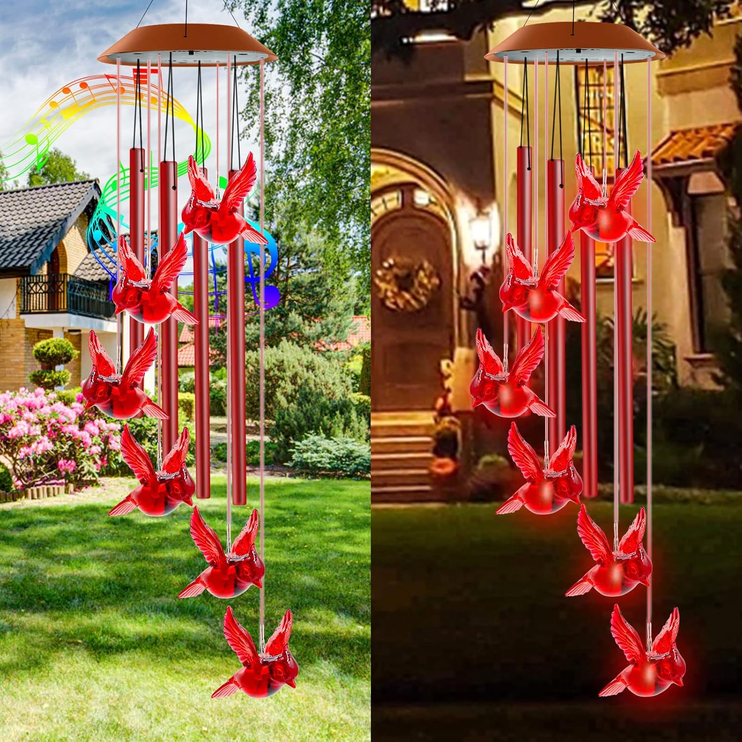 Amazon.com : YF-TOW Cardinal Solar Wind Chimes for Outdoor, Cardinal ...