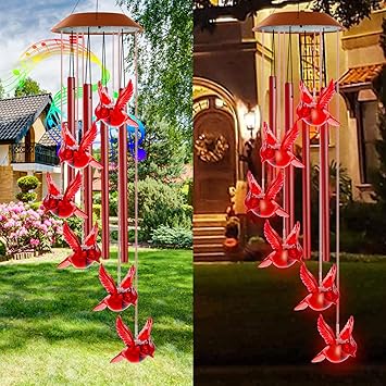 Amazon.com : YF-TOW Cardinal Solar Wind Chimes for Outdoor, Cardinal ...
