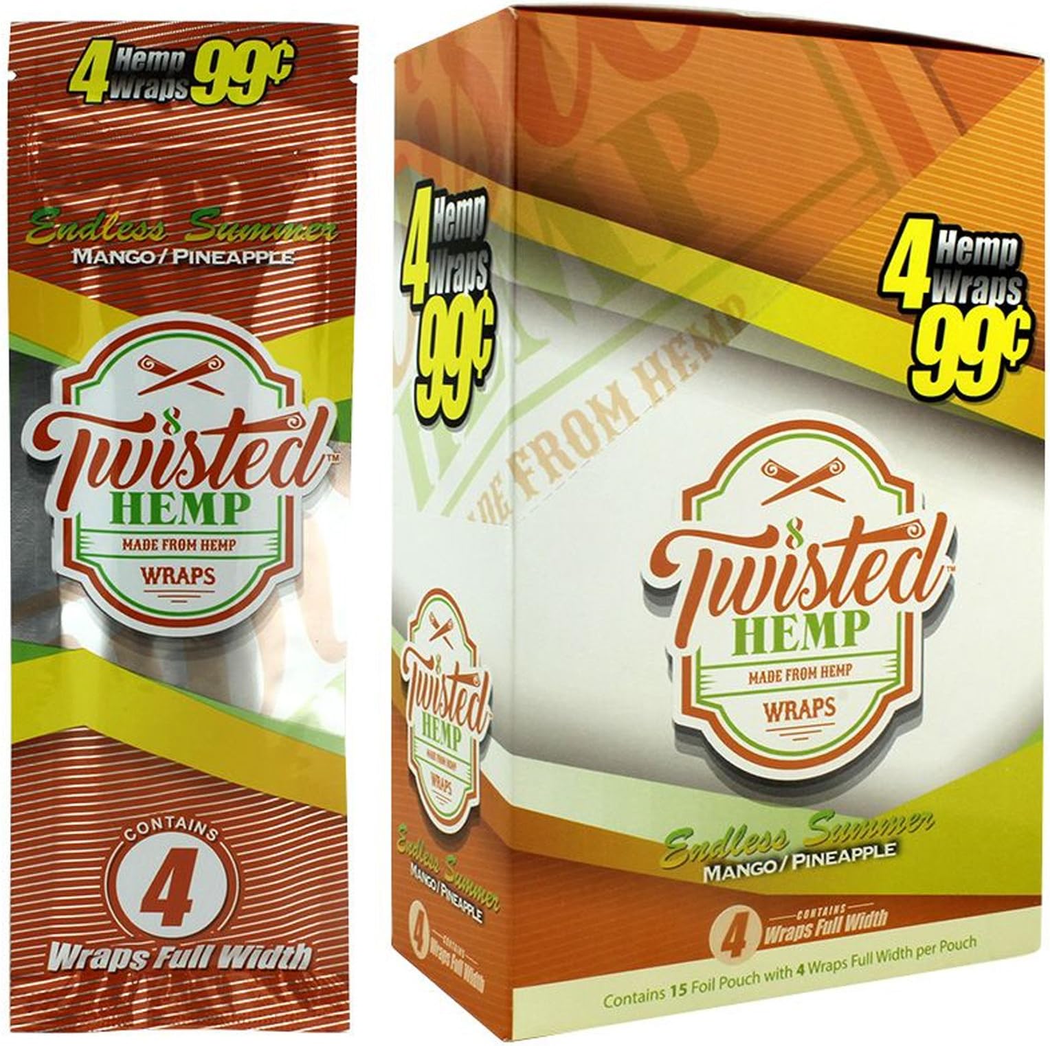 Amazon.com: Twisted Hemp Wraps Natural Herbal Rolling Papers 4 Wraps ...