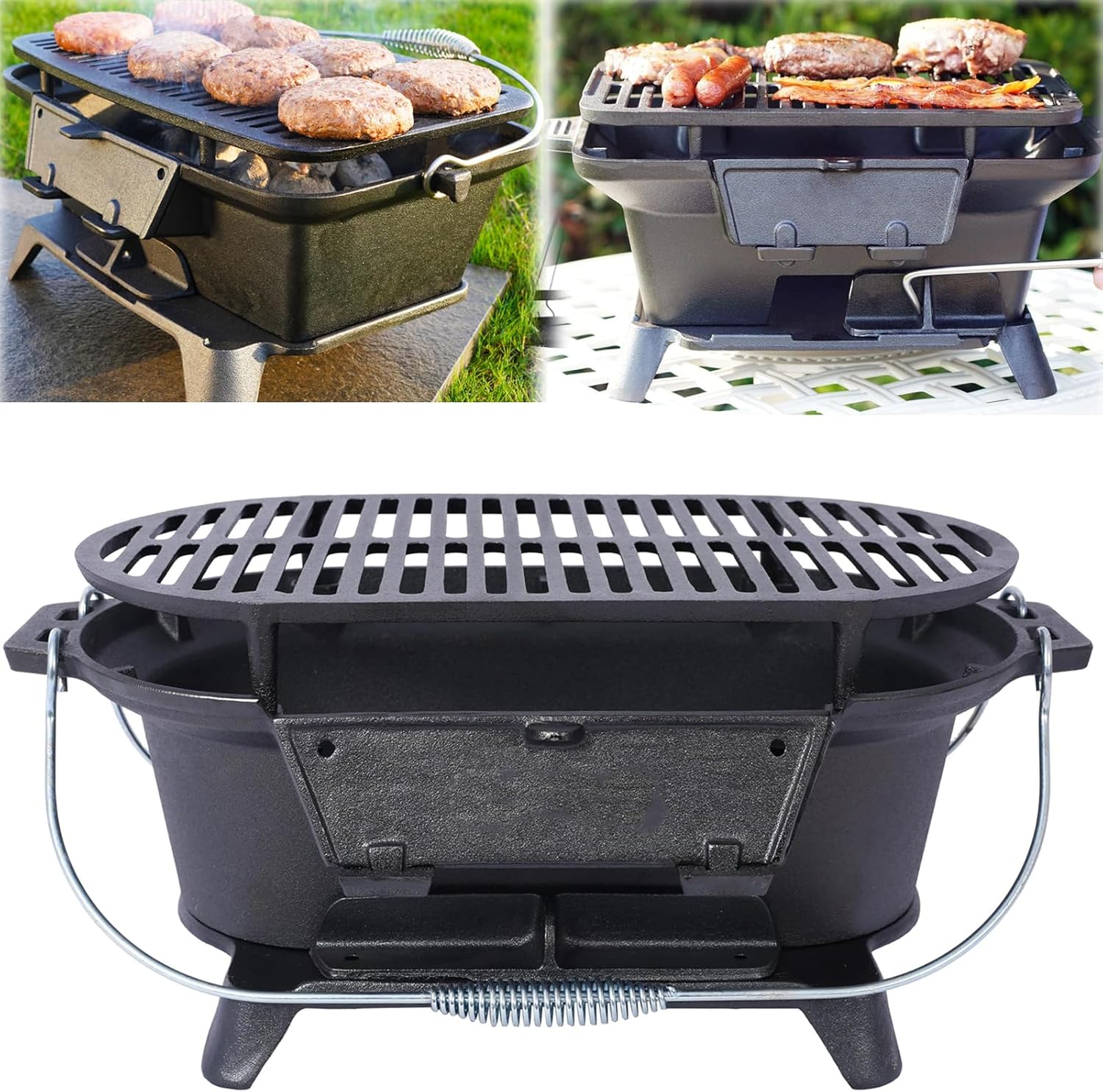 Amazon.com: 2025 Upgrade portable cast grill, hibachi grill outdoor ...
