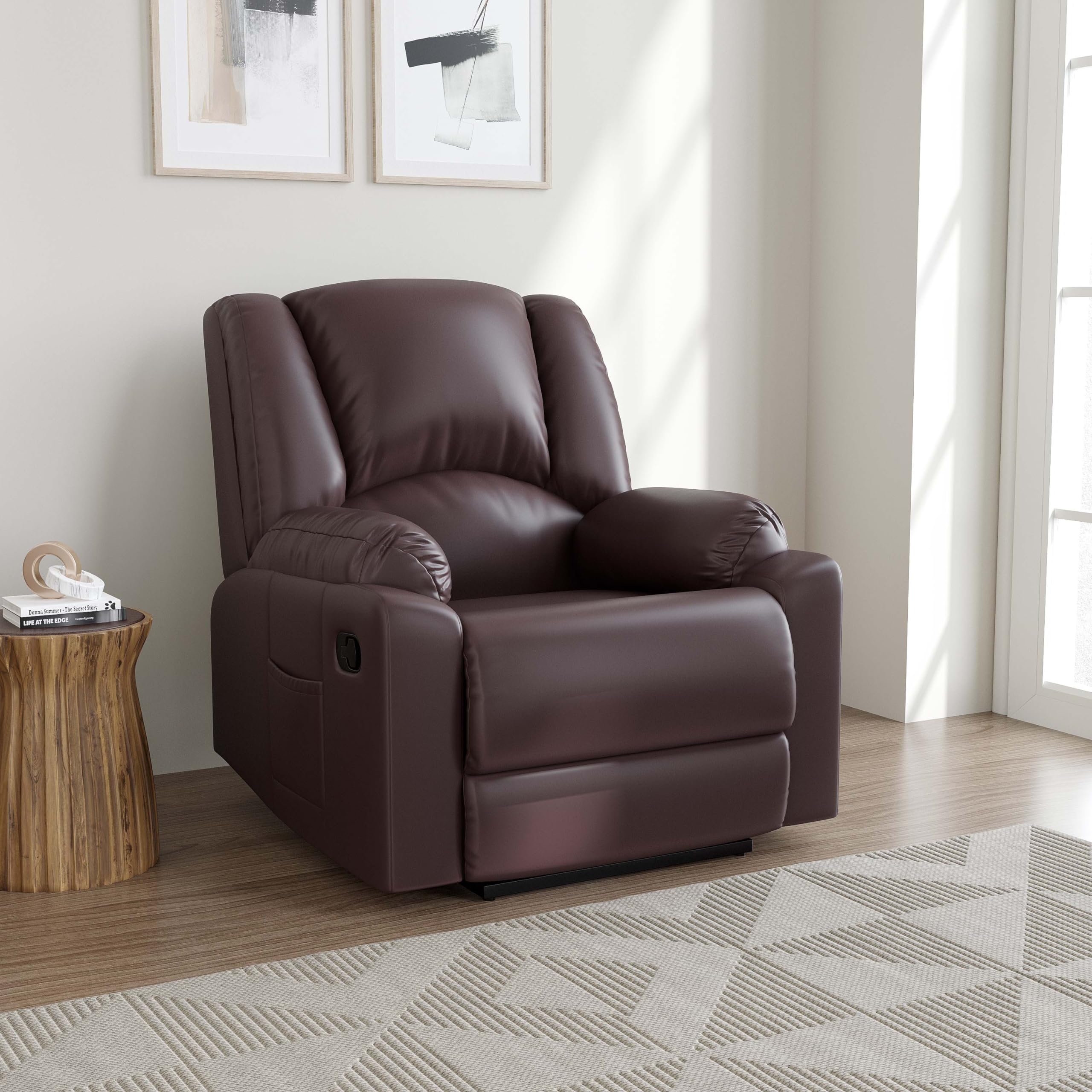 Softland Rhino Single Seater Leatherette Manual Recliner (Dark Tan) : Amazon.in: Home & Kitchen