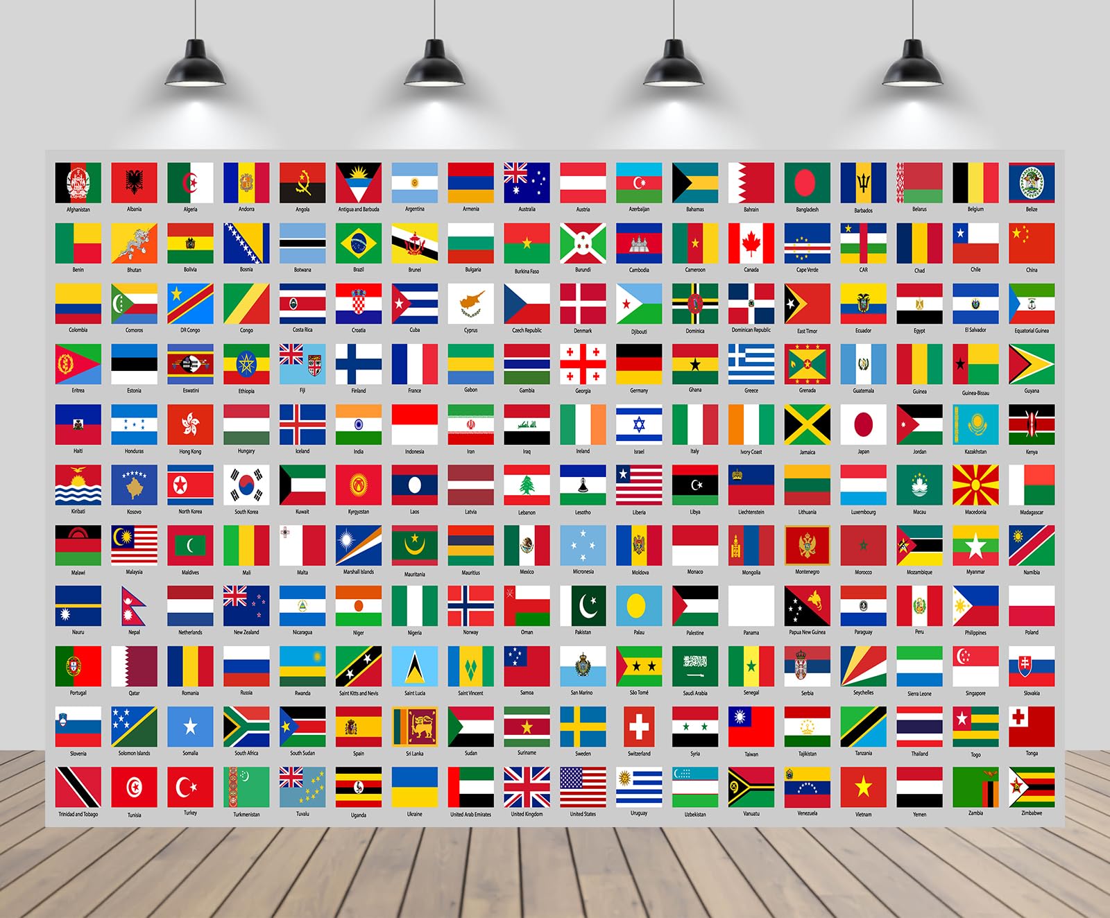 Amazon.com : CHNYWORK 7ftx5ft World National Flags Background ...