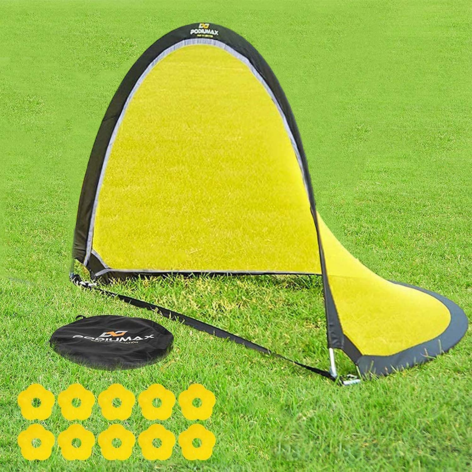 PodiuMax 6ft Pop Up Soccer Goal Set, Portable Soccer Nets with Carrying ...