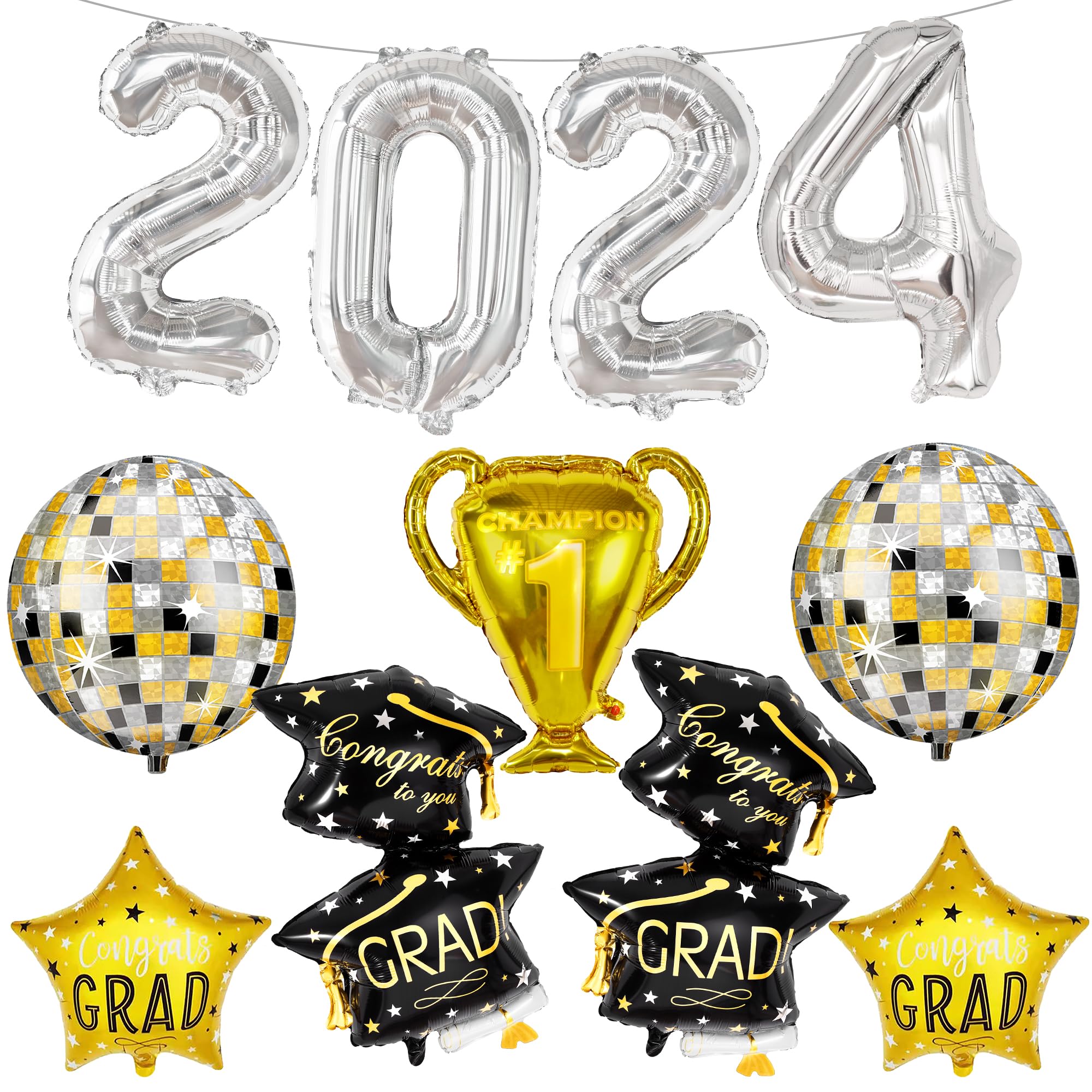 Snapklik.com : 2024 Graduation Balloons Set - Pack Of 11 Big, 33 Inch ...