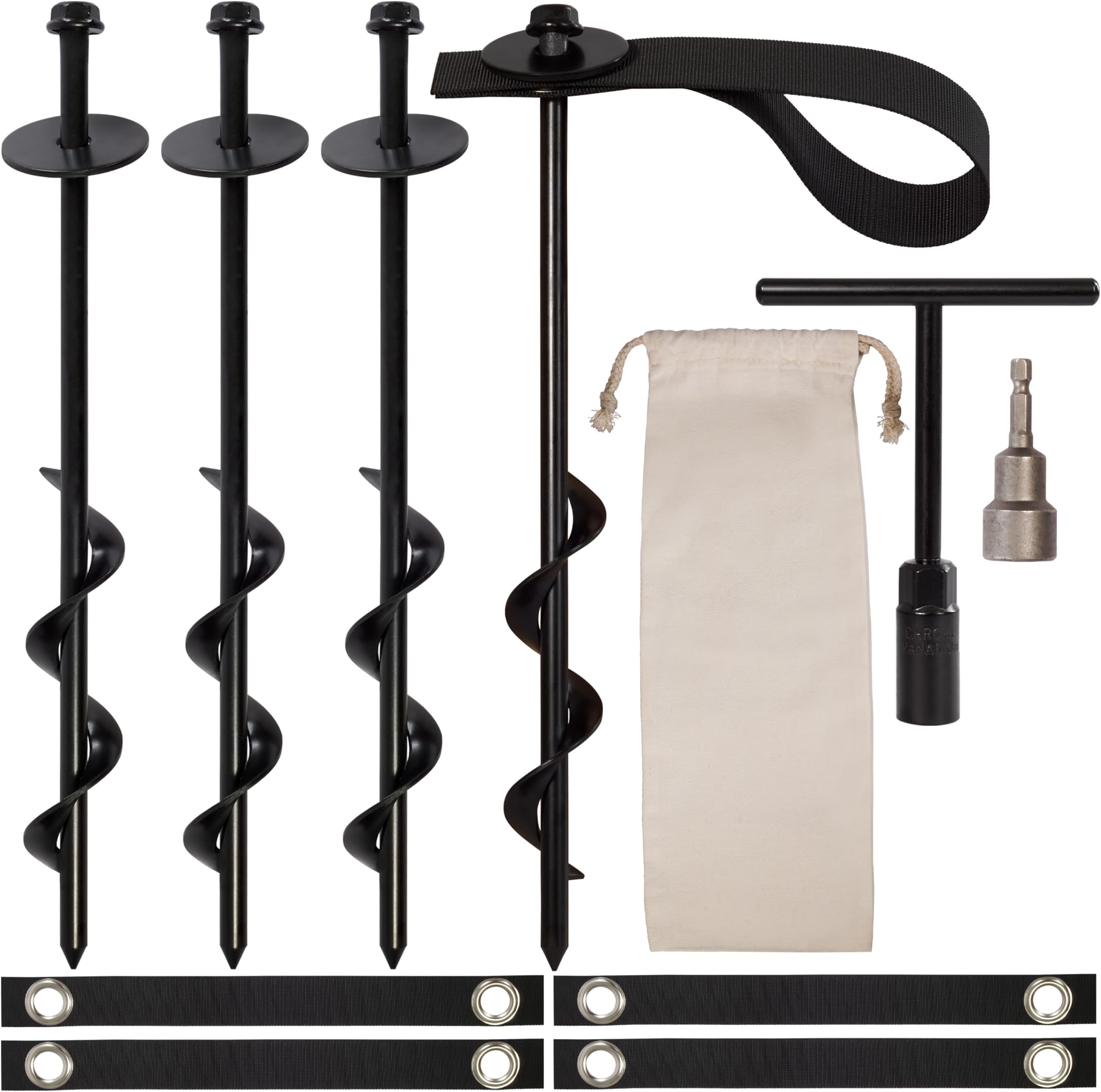 Amazon.com : LuBanSir 8 Set of Trampoline Stakes Anchors High Wind, 12 ...