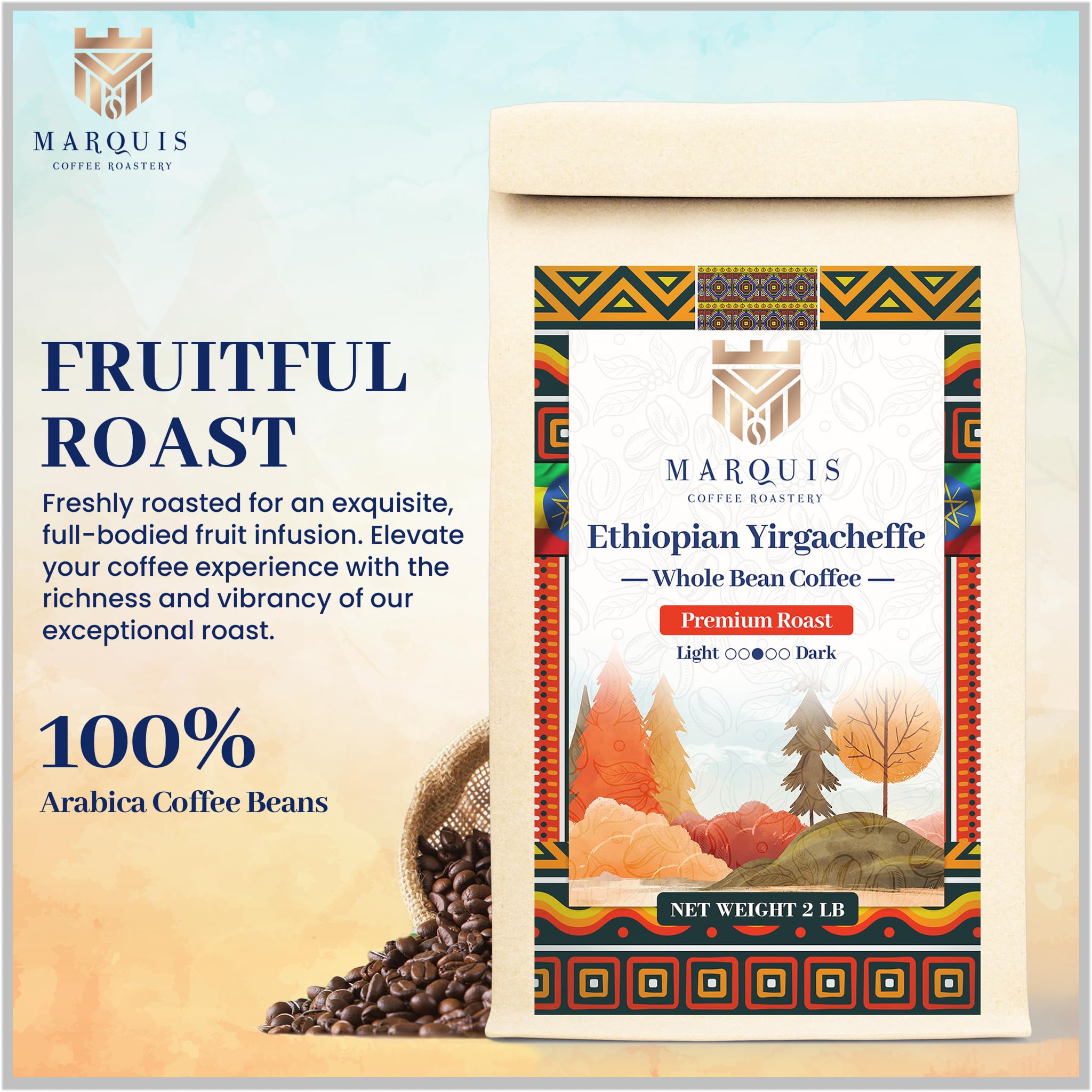 Snapklik.com : Marquis - Ethiopian Yirgacheffe Coffee Beans, Rich And Bold Whole Bean, Fresh ...