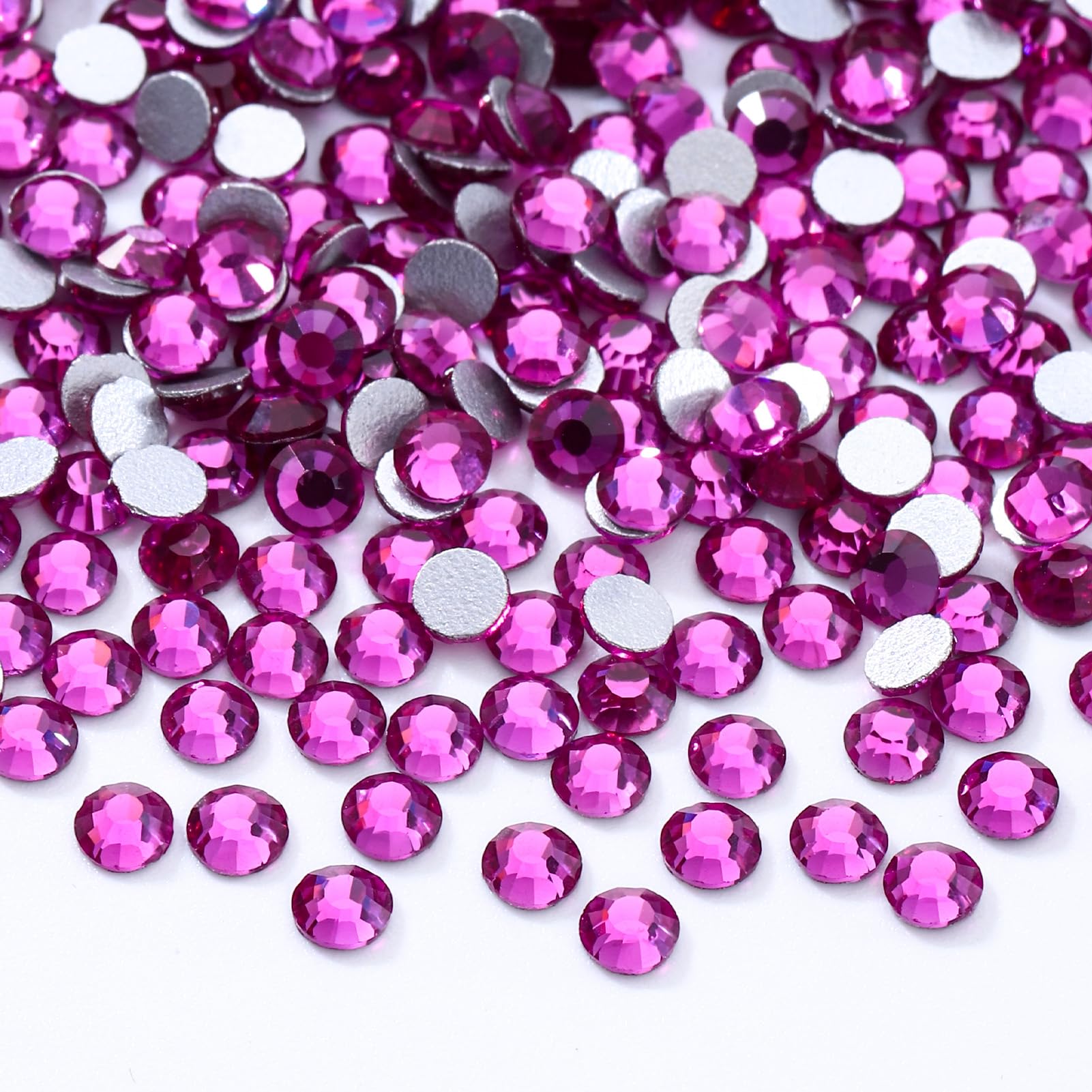 Amazon.com: Meibite Fuchsia Flatback Rhinestones, Glass Rhinestones for ...