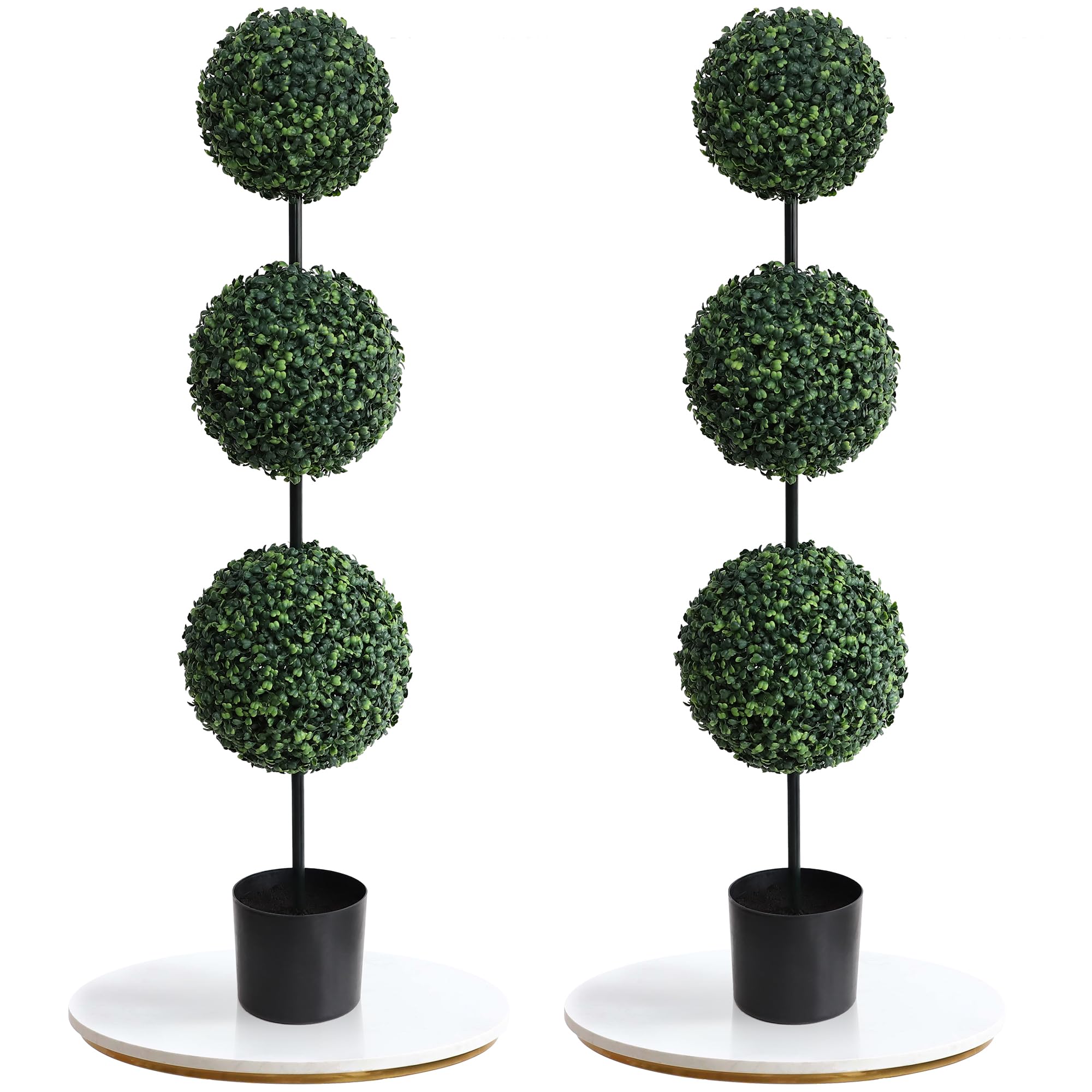 Amazon.com: 47Inch Artificial Topiary Ball Trees, Set of 2,Triple Ball ...