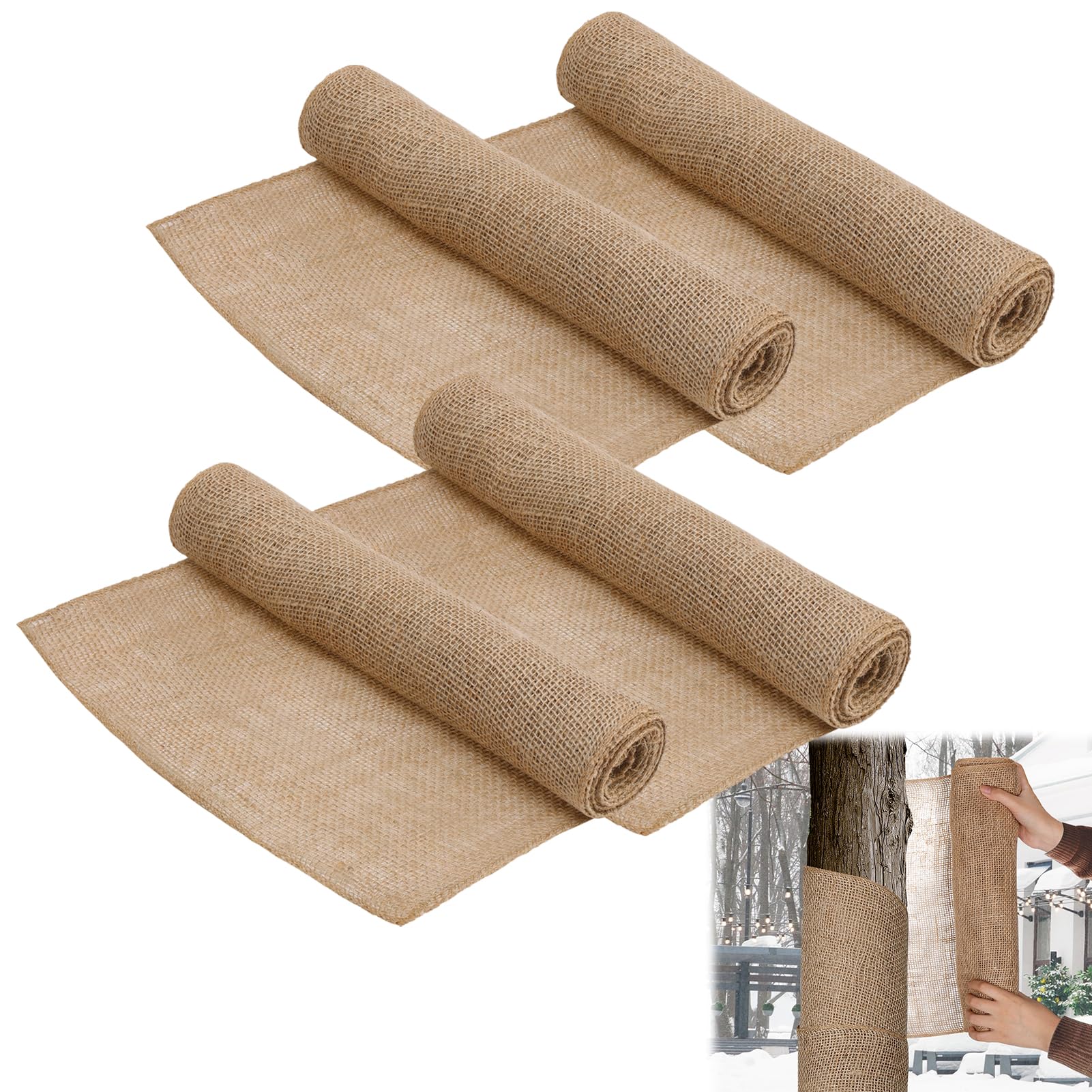 Amazon.com : ANPHSIN 4 Rolls Wide Natural Burlap Tree Wraps - 15.7in x ...