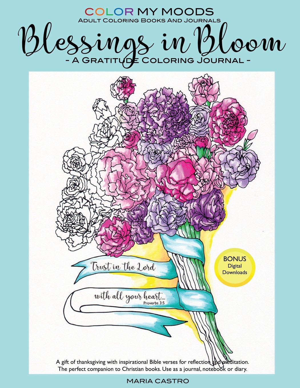 Amazon.com: Journal Blessings in Bloom Adult Coloring Books and ...
