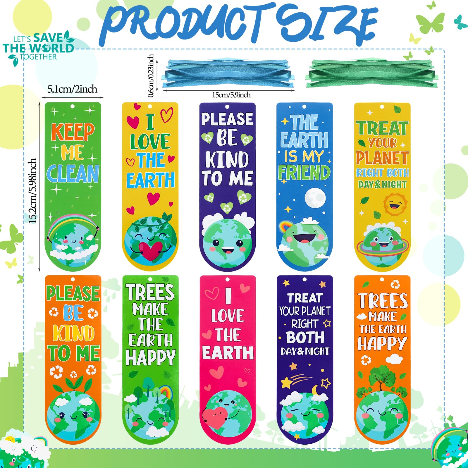 Snapklik.com : Cholemy Earth Day Bookmarks For Kids Bulk Paper ...