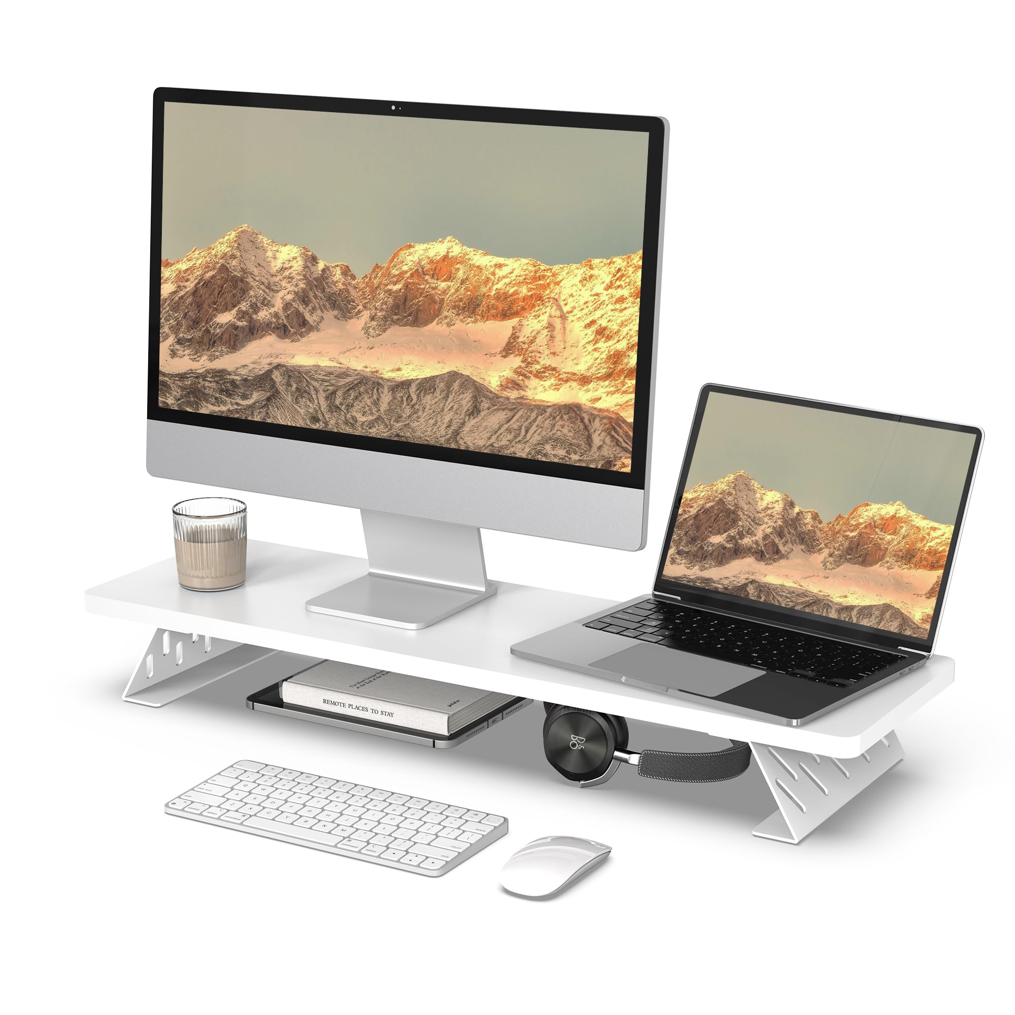 Amazon.com: Fenge Monitor Stand Riser, 32 inch Desk Top Monitor Shelf ...