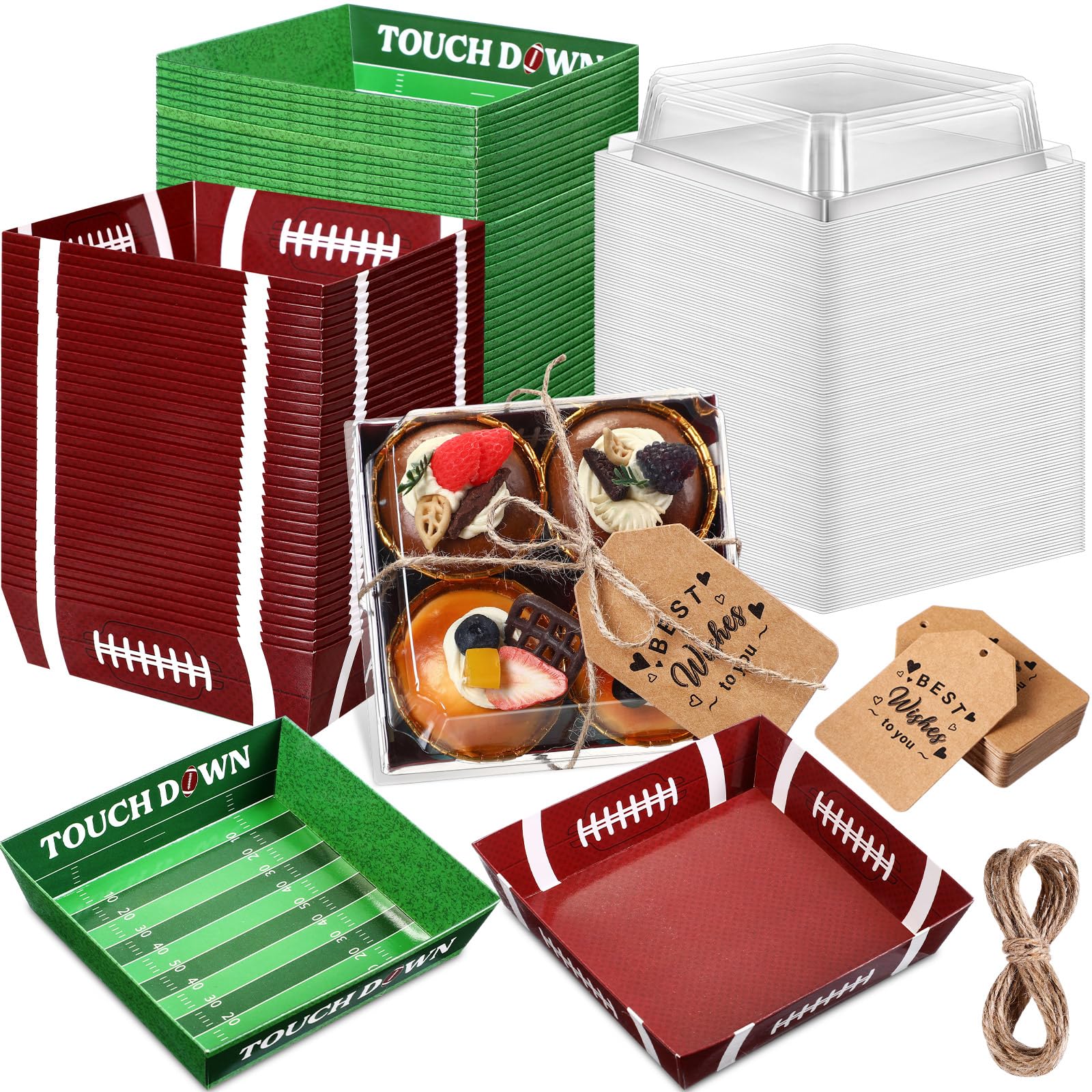 Amazon.com: Yaomiao 100 Pcs Football Disposable Paper Trays Football ...