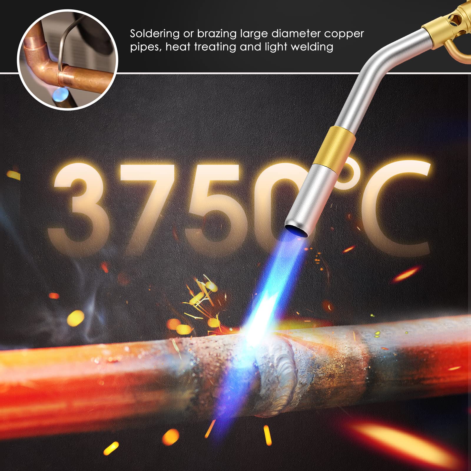 Snapklik.com : Propane Torch Head High Intensity MAPP Gas Torch Kit MAP ...