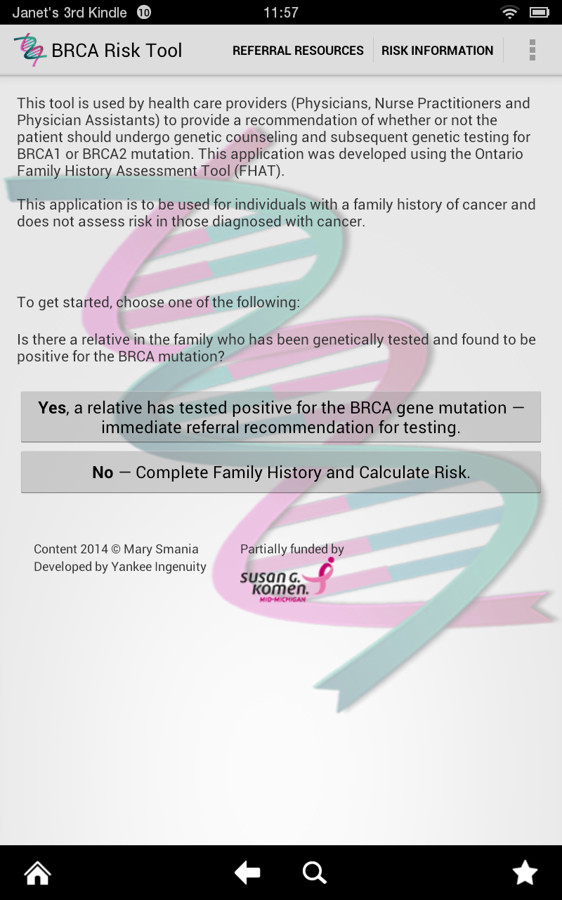 BRCA Risk Tool - App on Amazon Appstore