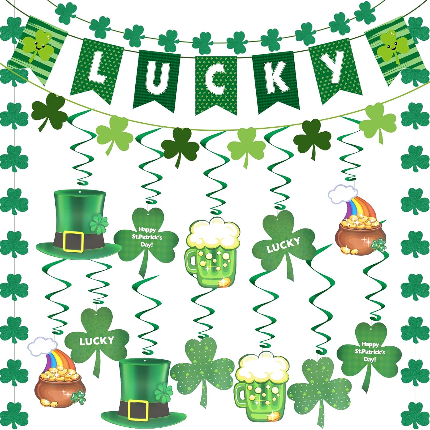 OLANRUN Decoraciones del día de San Patricio, decoración colgante del ...