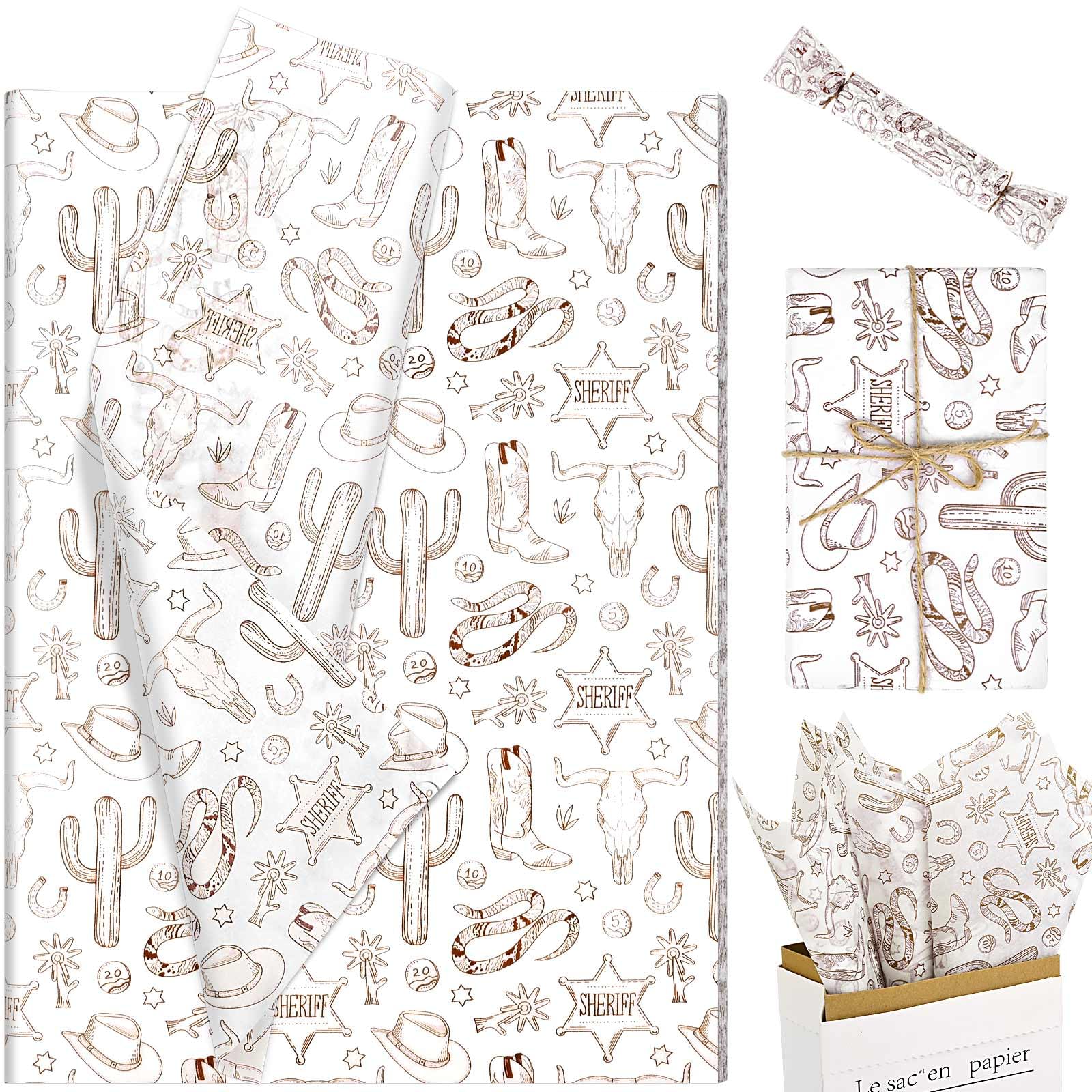 Amazon.com: 100Pcs 20 × 14 Inches Western Tissue Paper for Gift Bags ...