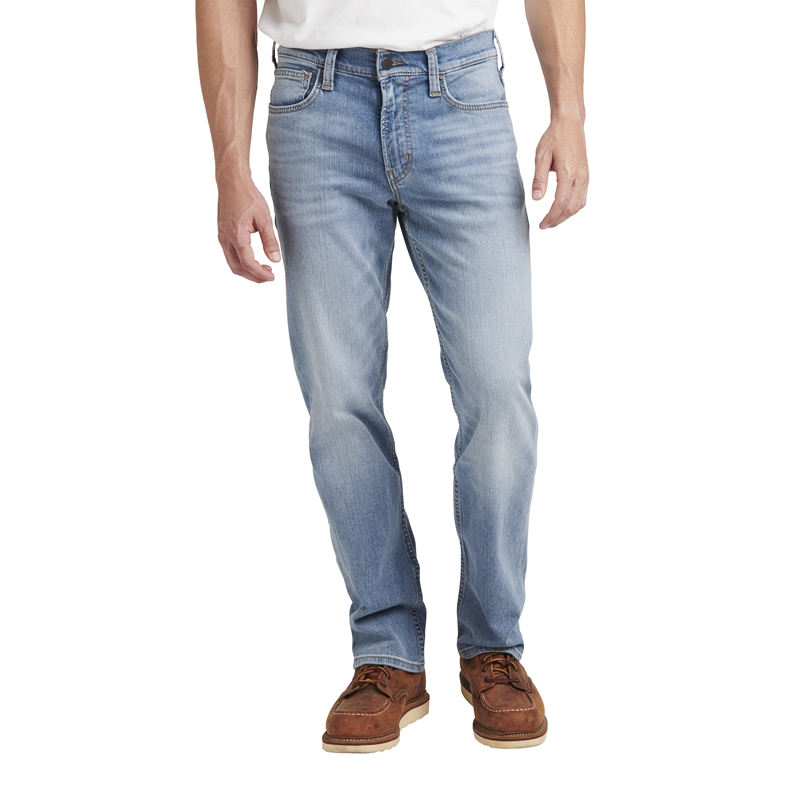 Authentic by Silver Jeans Men's The Relaxed Fit Straight Leg Jeans ...