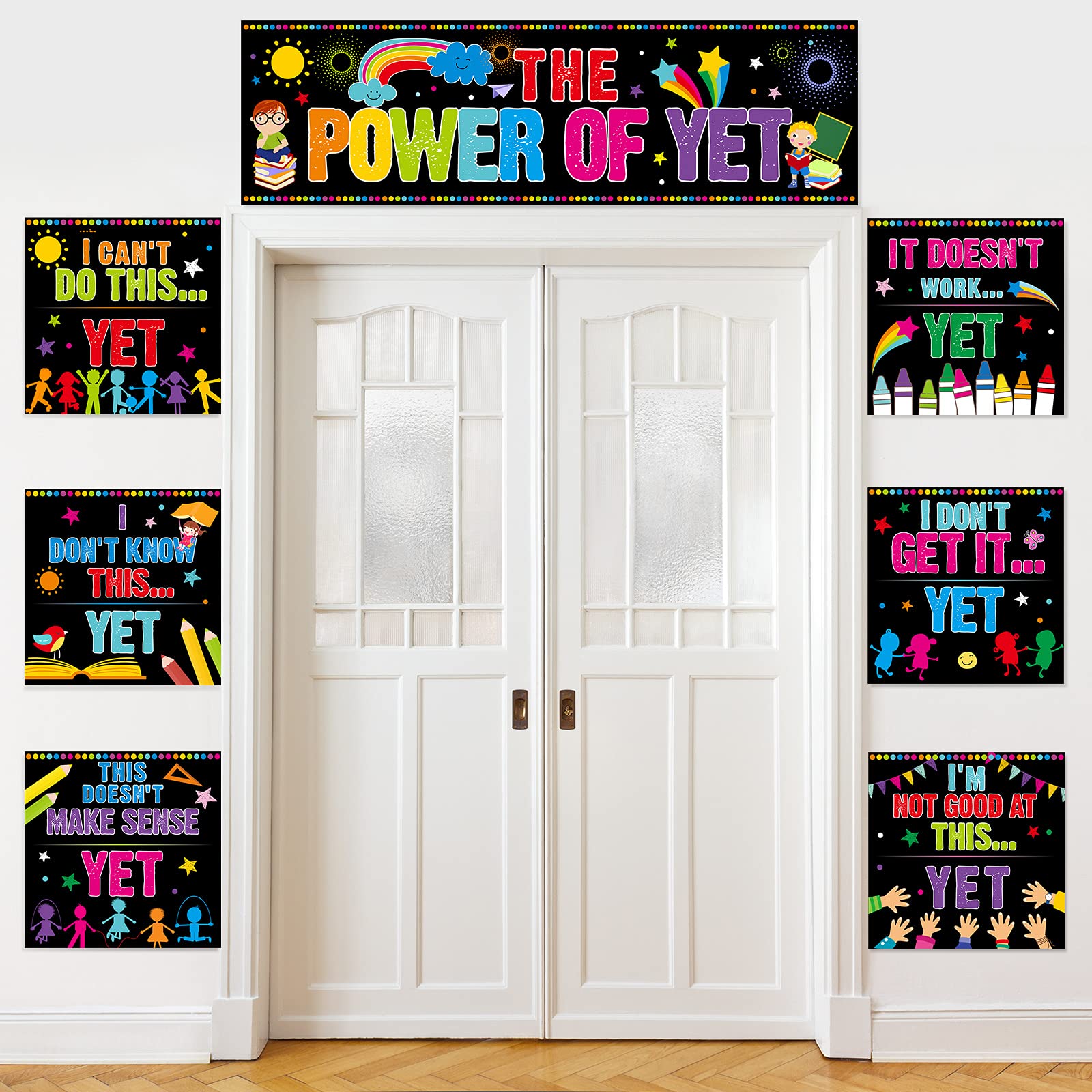 Buy Growth Mindset Classroom Decorations Banner Posters for Teachers ...