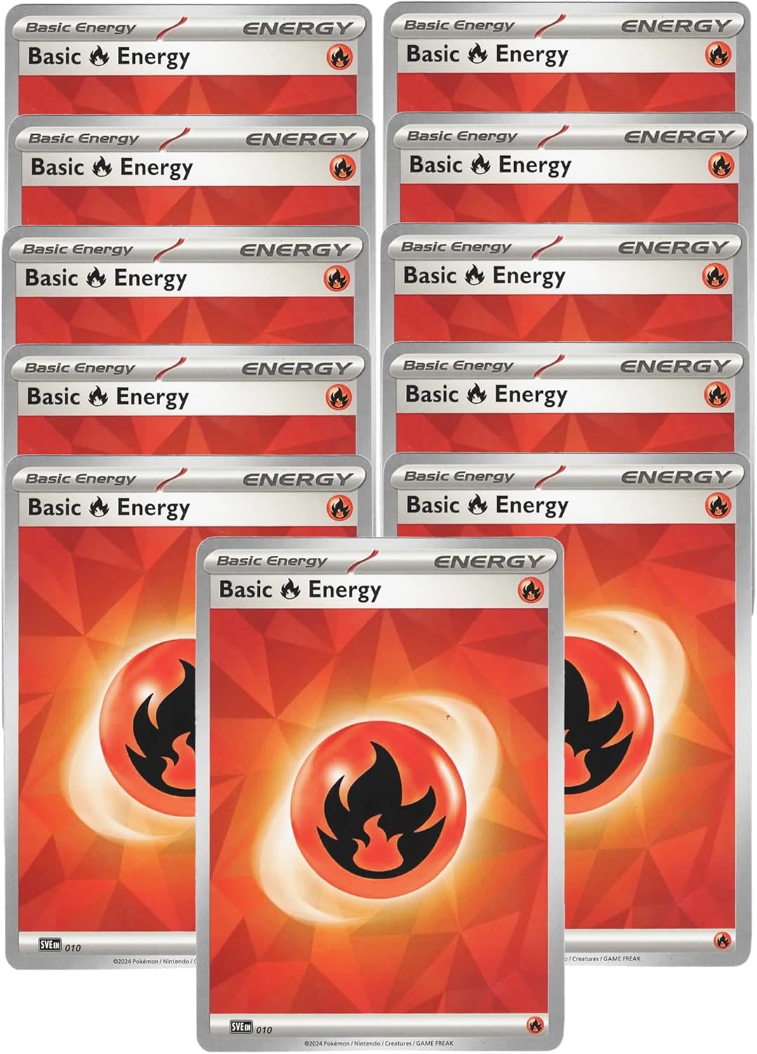 Amazon.com: Pokemon Fire Energy Card Set x11 - SVE 010 - Stain Glass ...