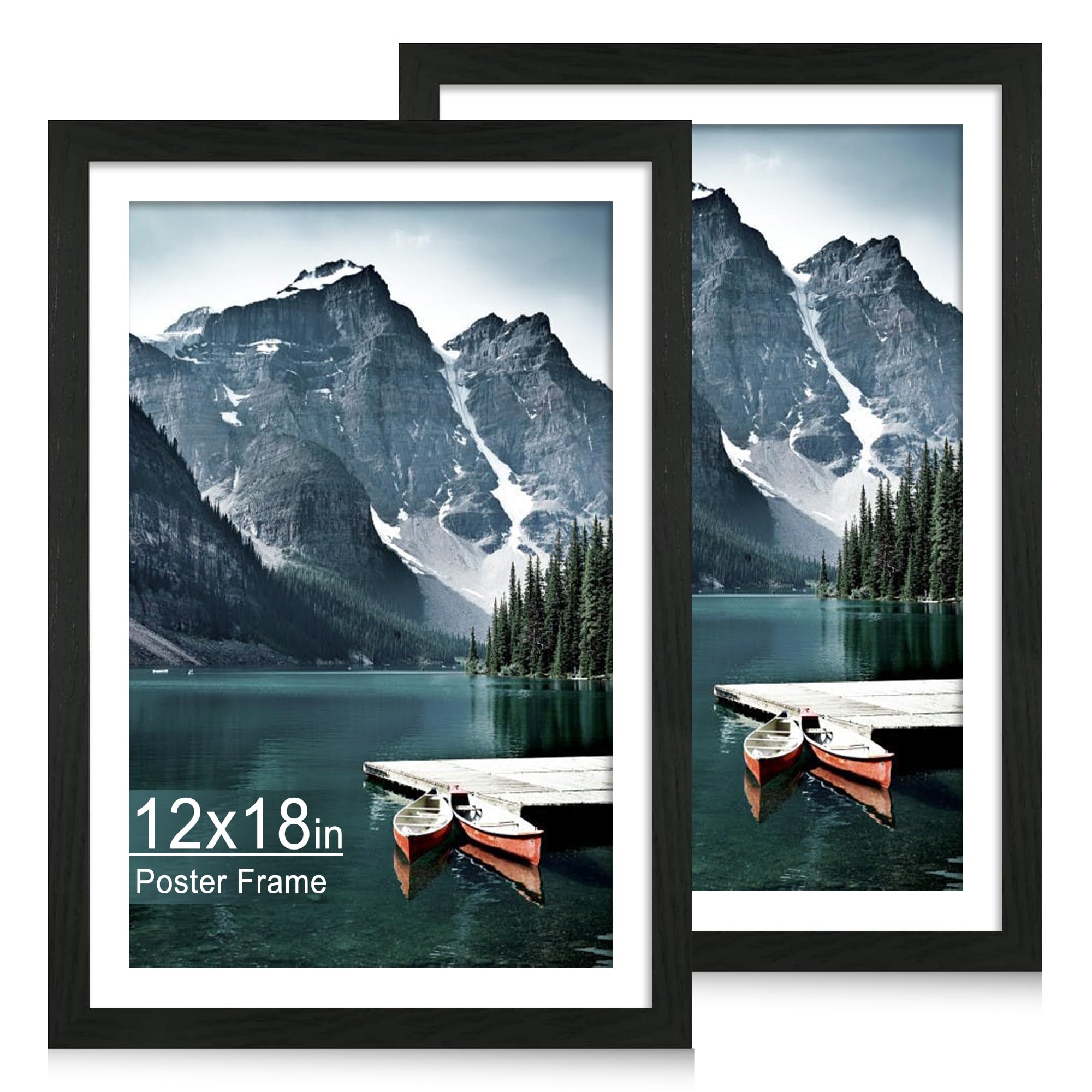 Amazon.com - iRahmen 12x18 Frame Set of 2, Black Wood Frame - 12x18 ...