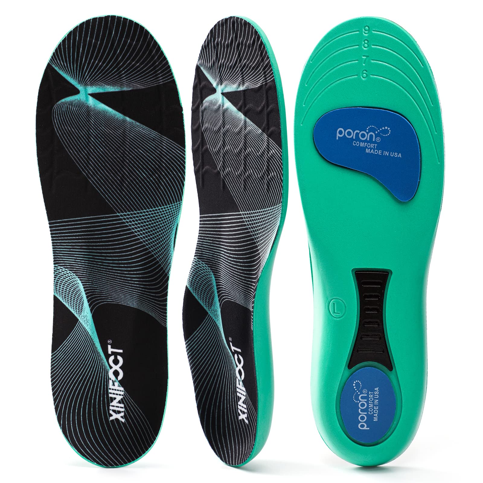 Amazon.com: XINIFOOT Sport Insole Shock Absorbing Cushion Shoe Insole ...