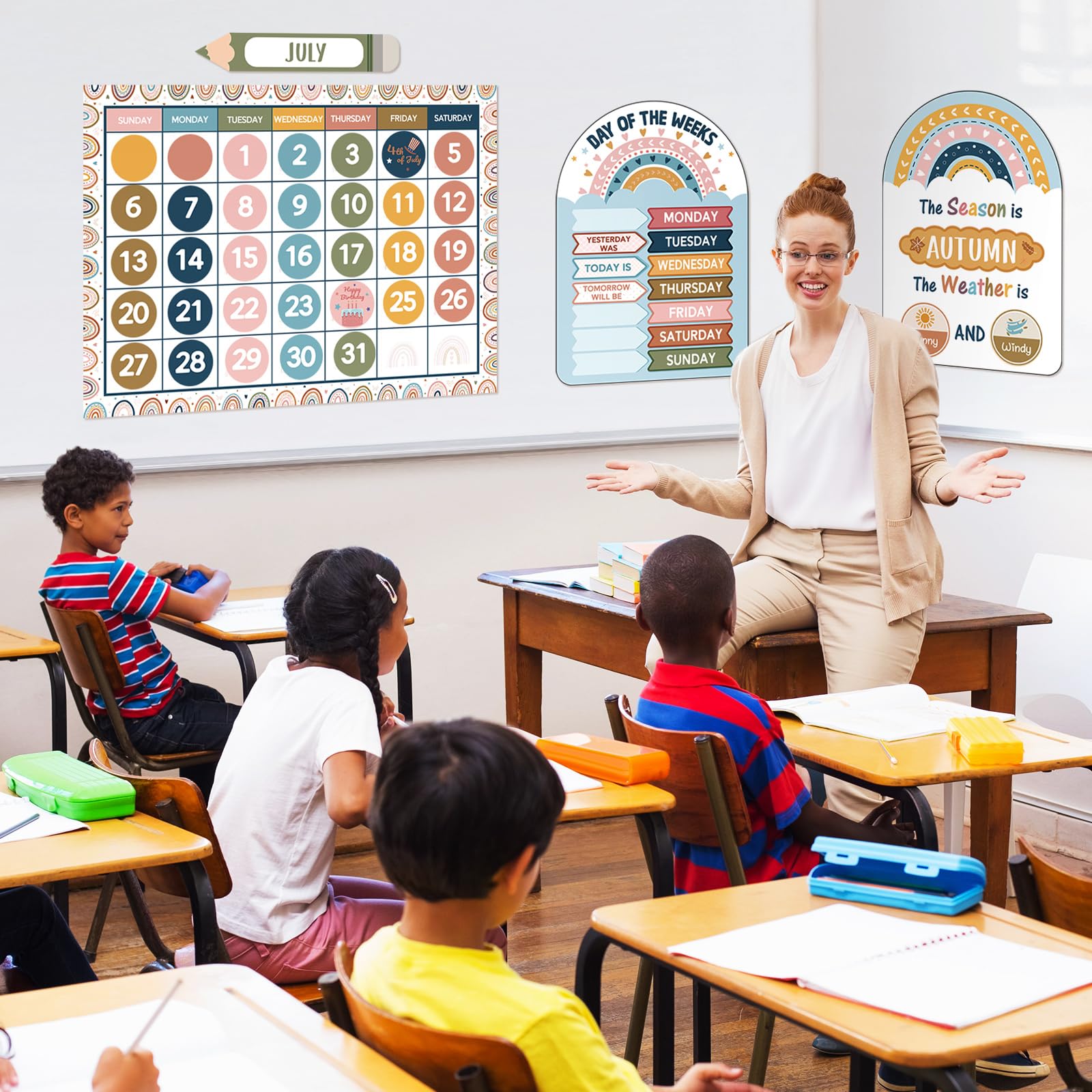 Snapklik.com : Tenare Classroom Calendar Bulletin Board Set Calendar ...