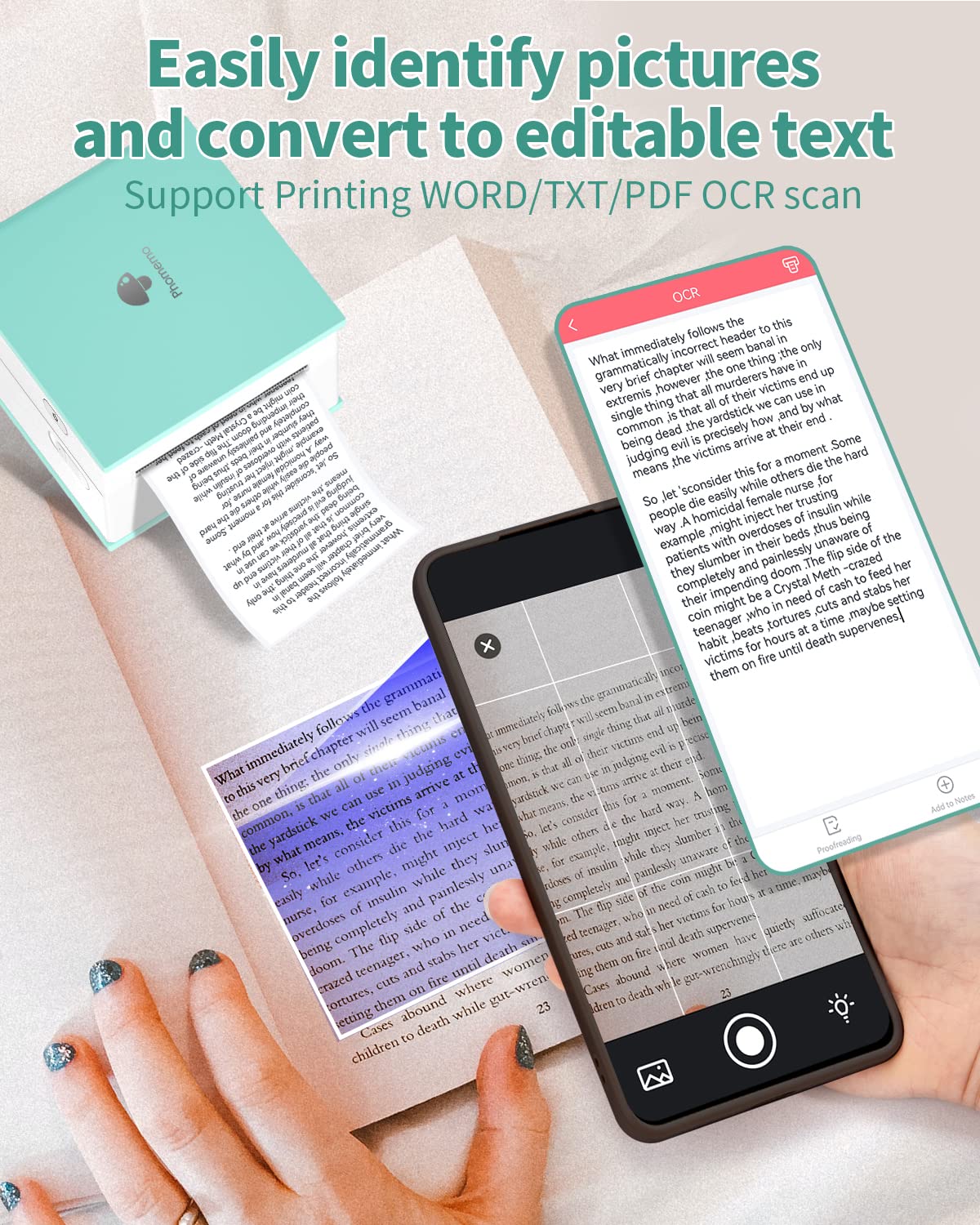 Snapklik.com : Sticker Printer M02 Inkless Pocket Printer, Bluetooth ...