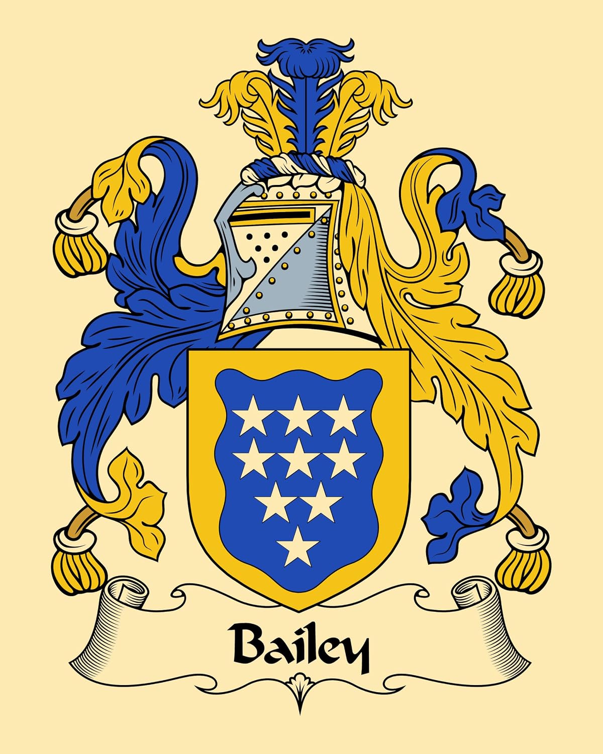 Amazon.com: Carpe Diem Designs Bailey Coat of Arms/Bailey Family Crest ...