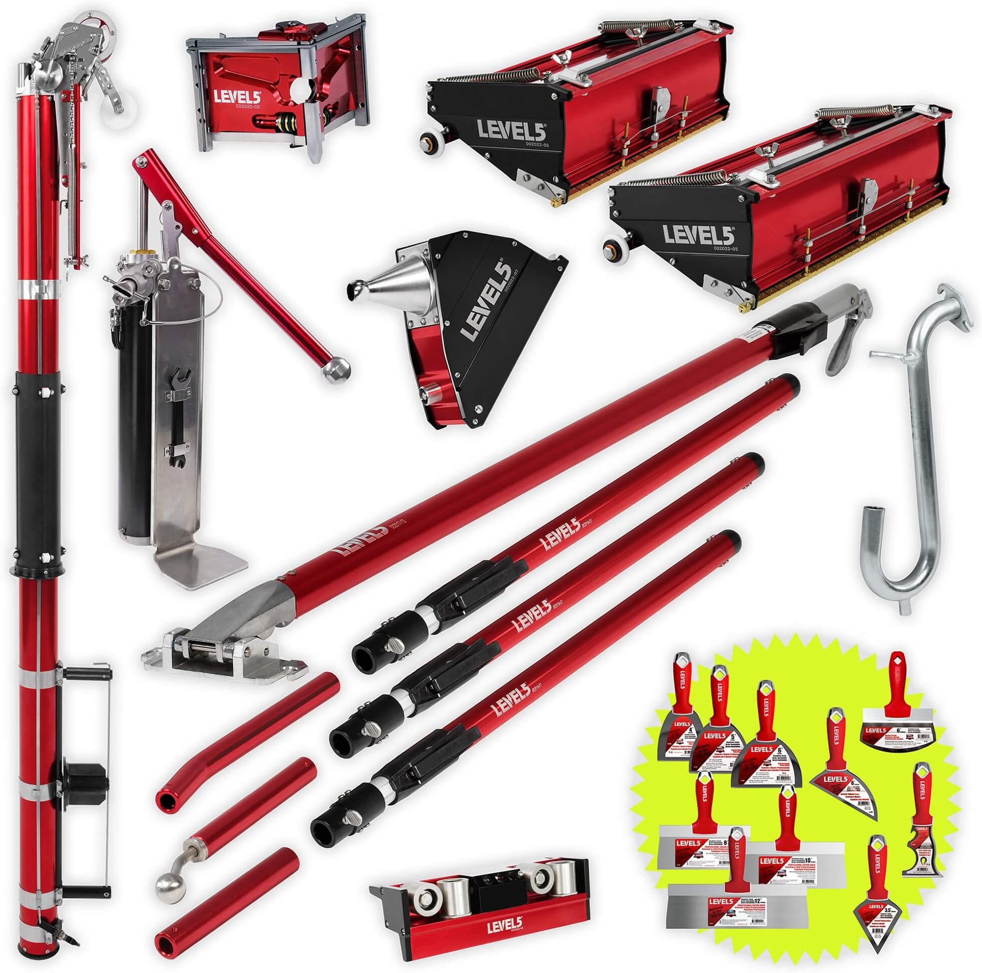 TapeTech Expanded Full Set of Drywall Taping and Finishing Tools with ...